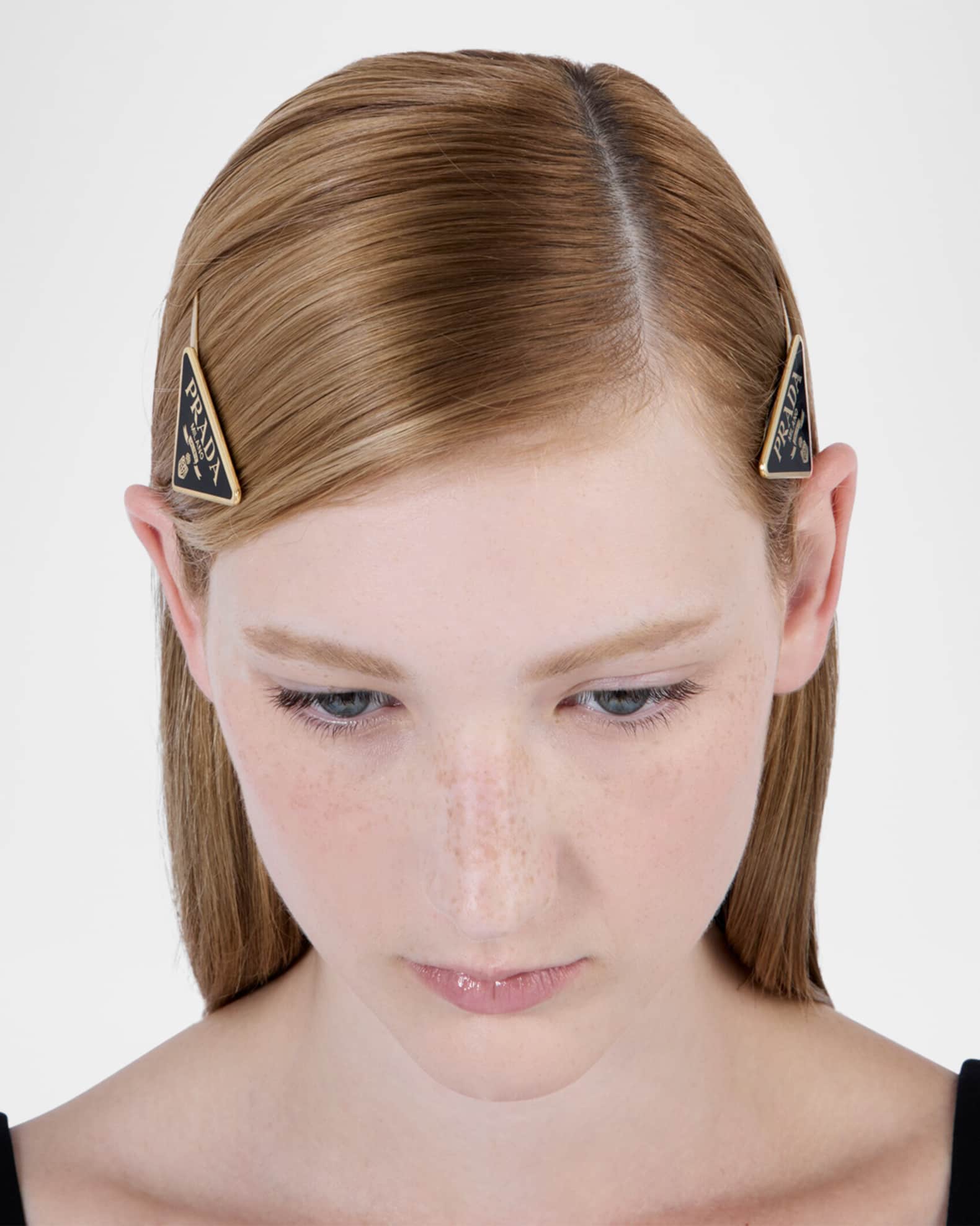 Prada Metal Triangle Bobby Pins | Neiman Marcus