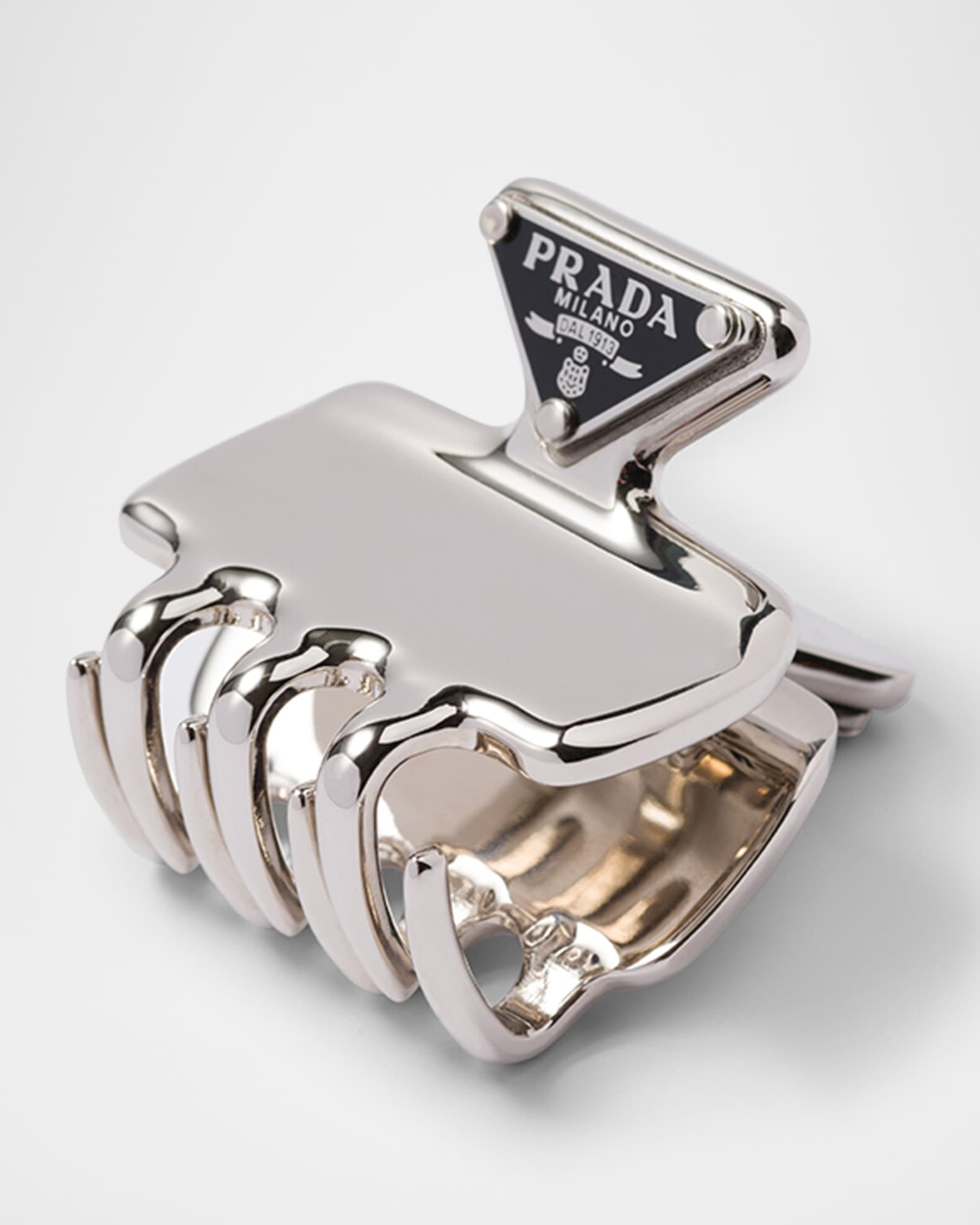 Prada Triangle Metal Claw Clip | Neiman Marcus