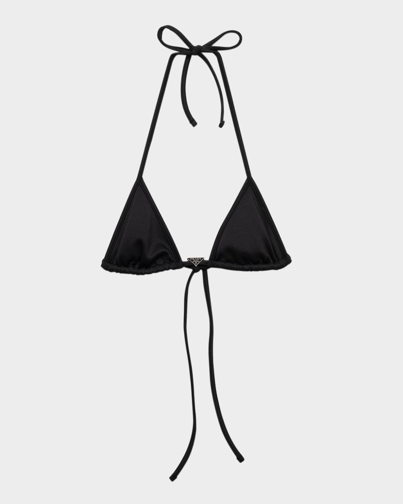 Prada Interlock Fabric Triangle Bikini Top | Neiman Marcus