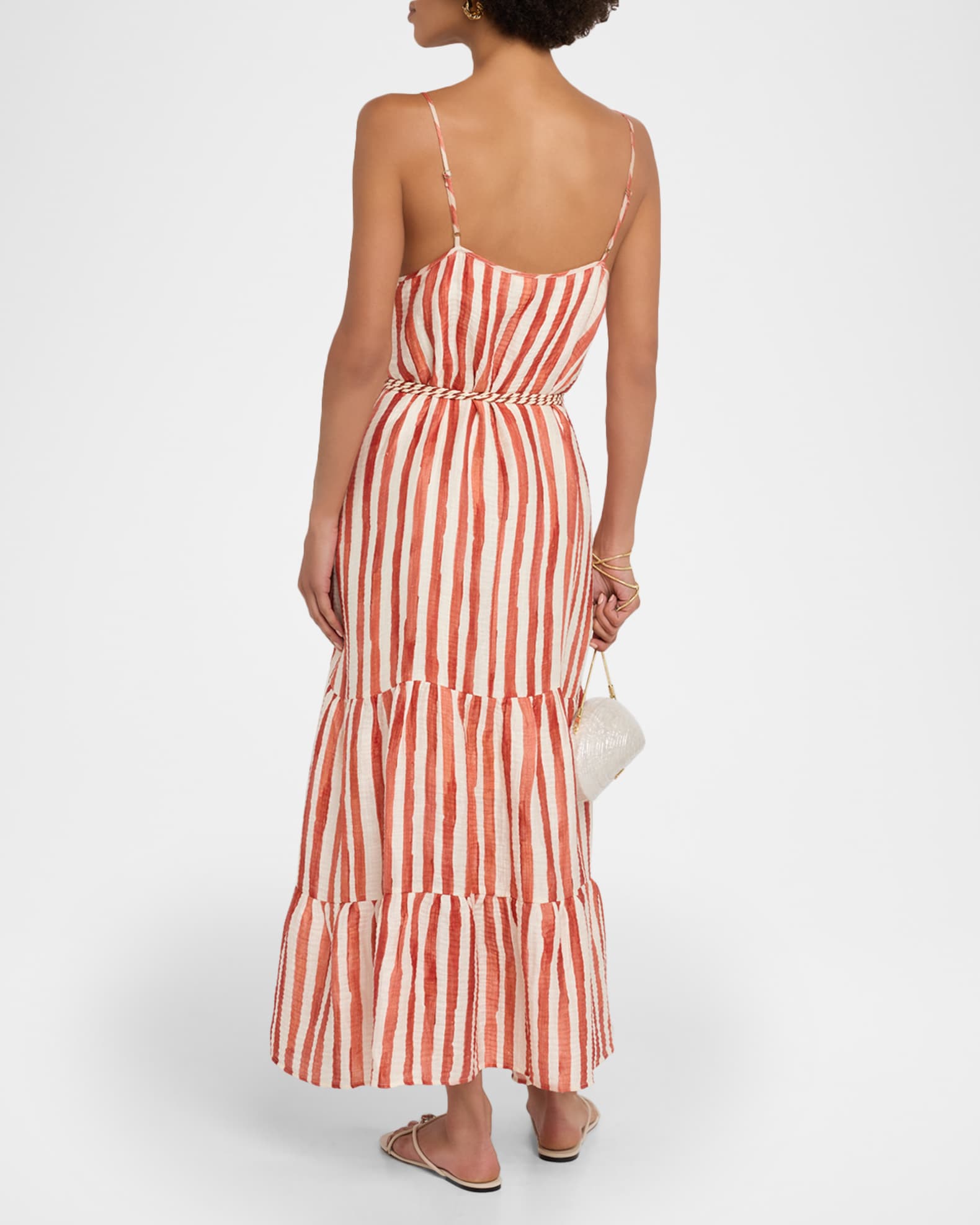 Marie Oliver Kinley Striped Midi Dress | Neiman Marcus