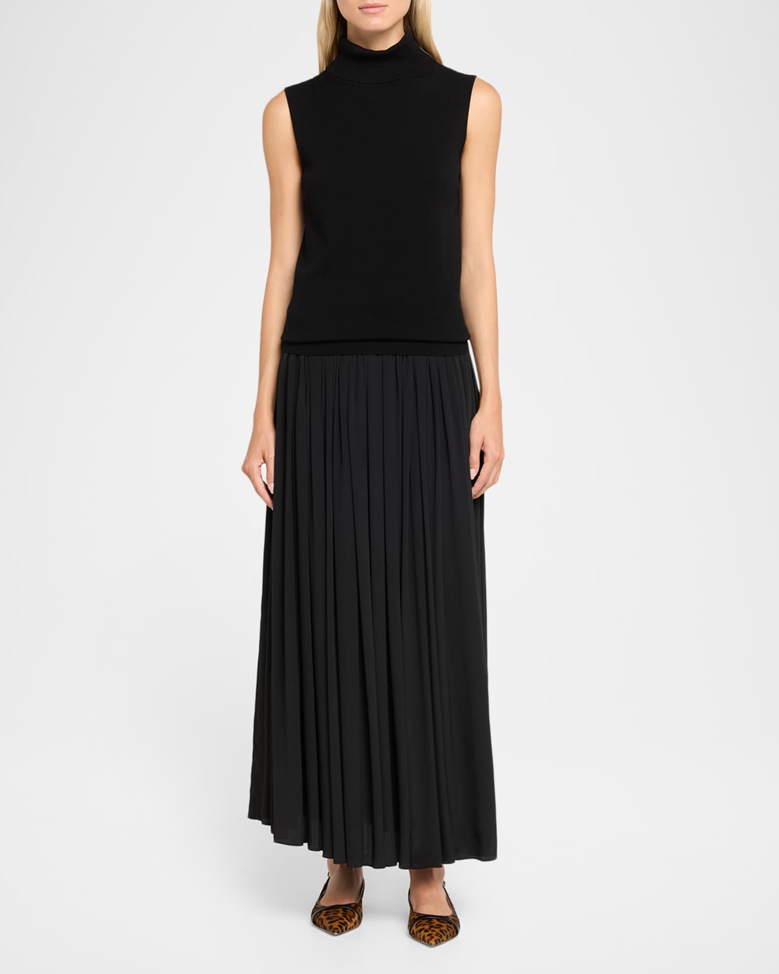 Malone Souliers Jama Leopard-Printed Calf Hair Slingback Flats | Neiman ...