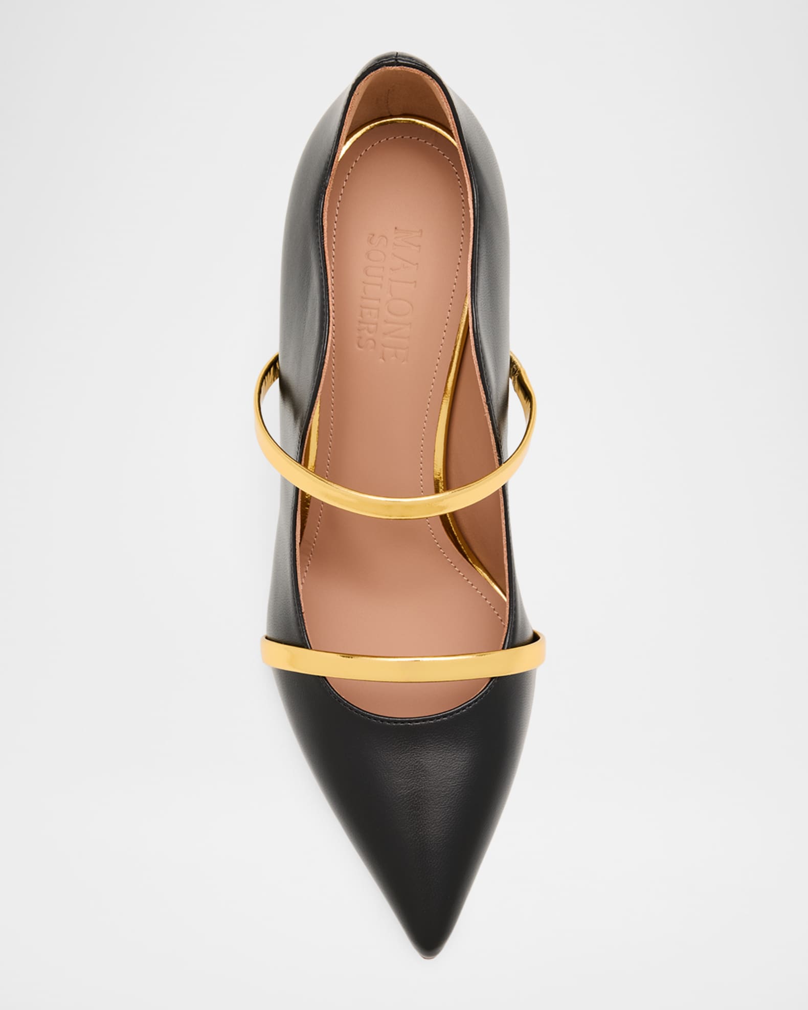 Malone Souliers Maureen Nappa Leather Double-Strap Pumps | Neiman Marcus