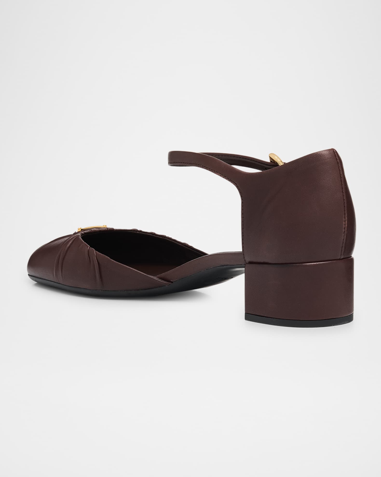 Prada Leather Triangle Logo Mary Jane Pumps | Neiman Marcus