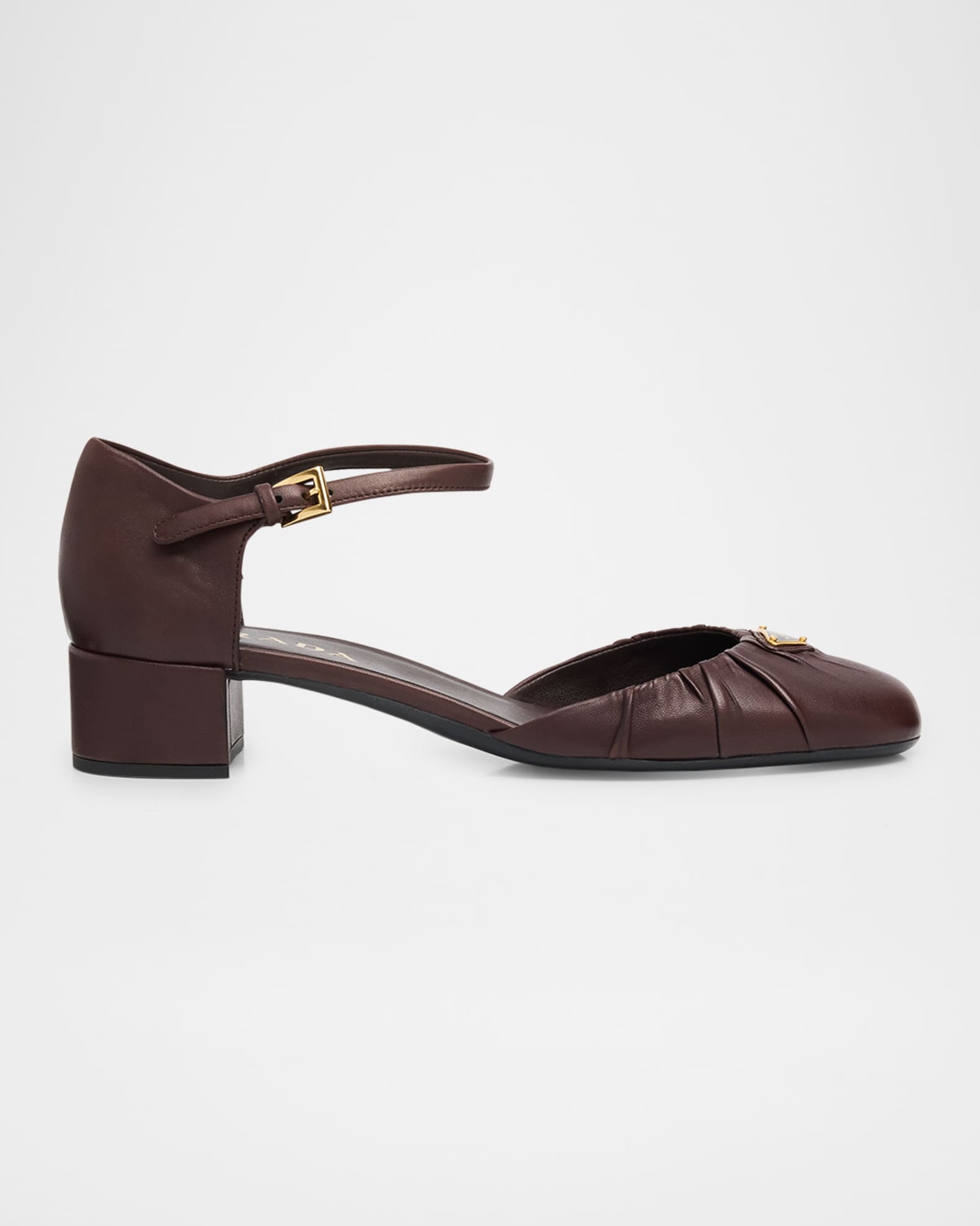 Prada Leather Triangle Logo Mary Jane Pumps | Neiman Marcus