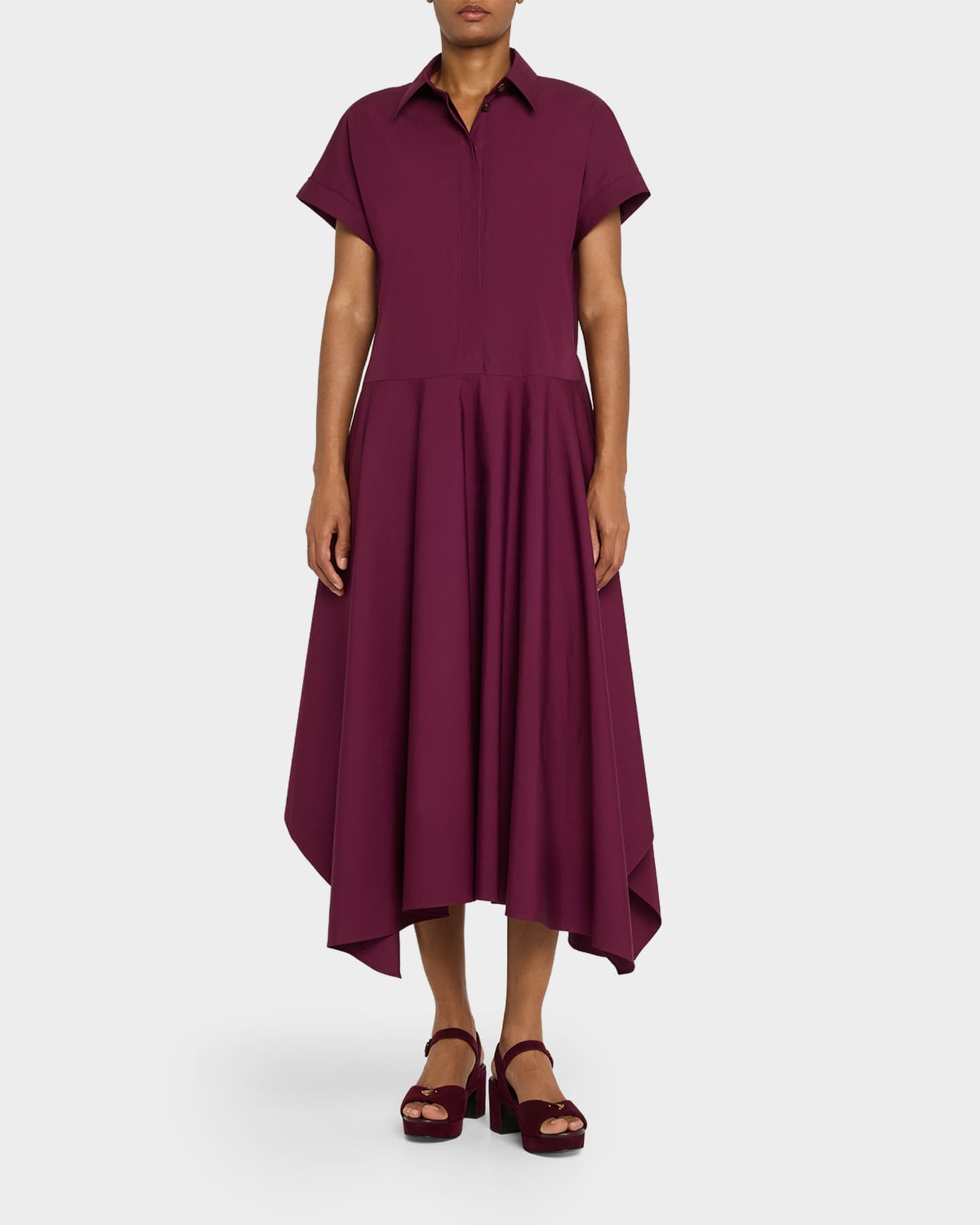 Prada Suede Triangle Logo Platform Sandals | Neiman Marcus