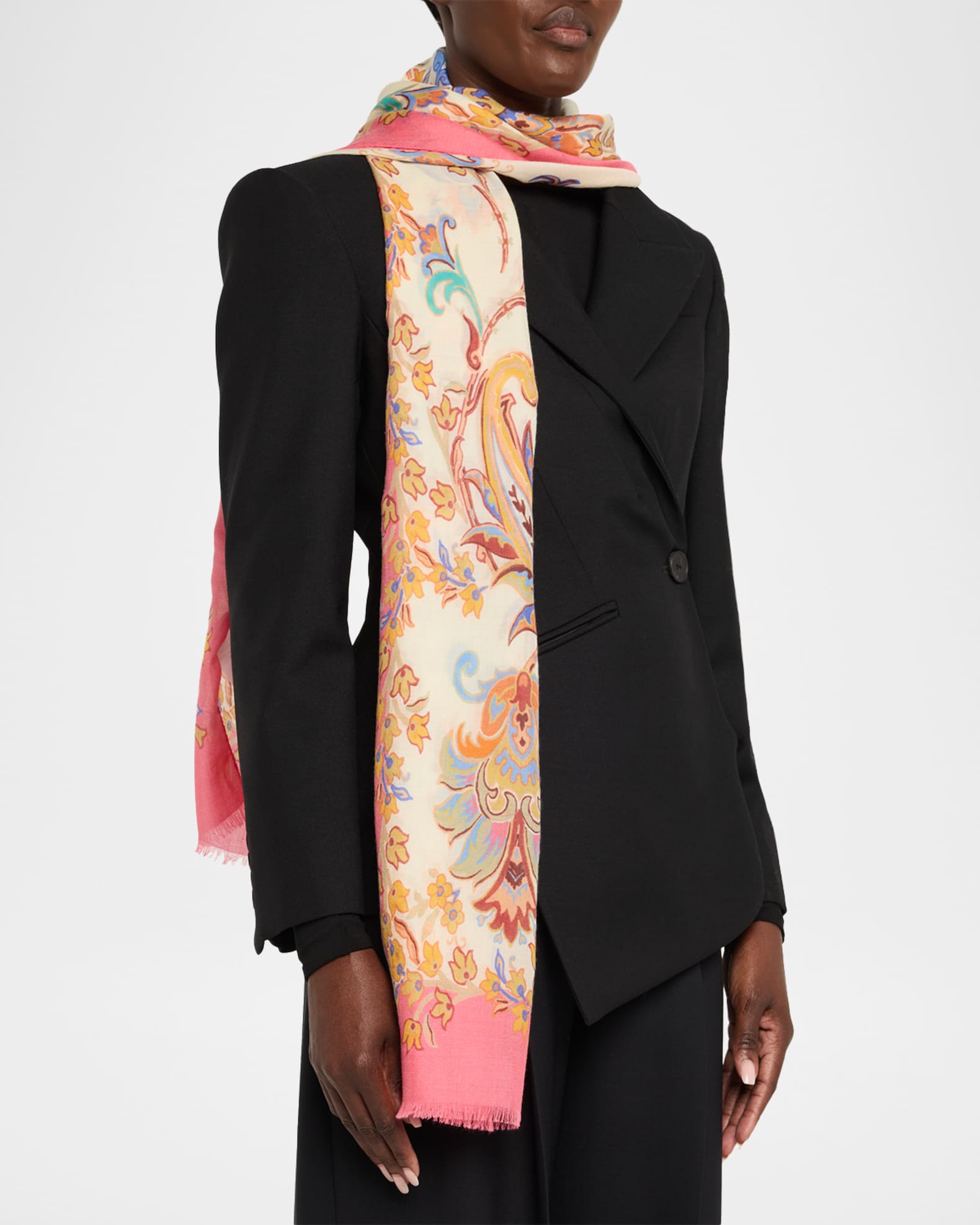 Etro Paisley Cashmere-Silk Scarf | Neiman Marcus