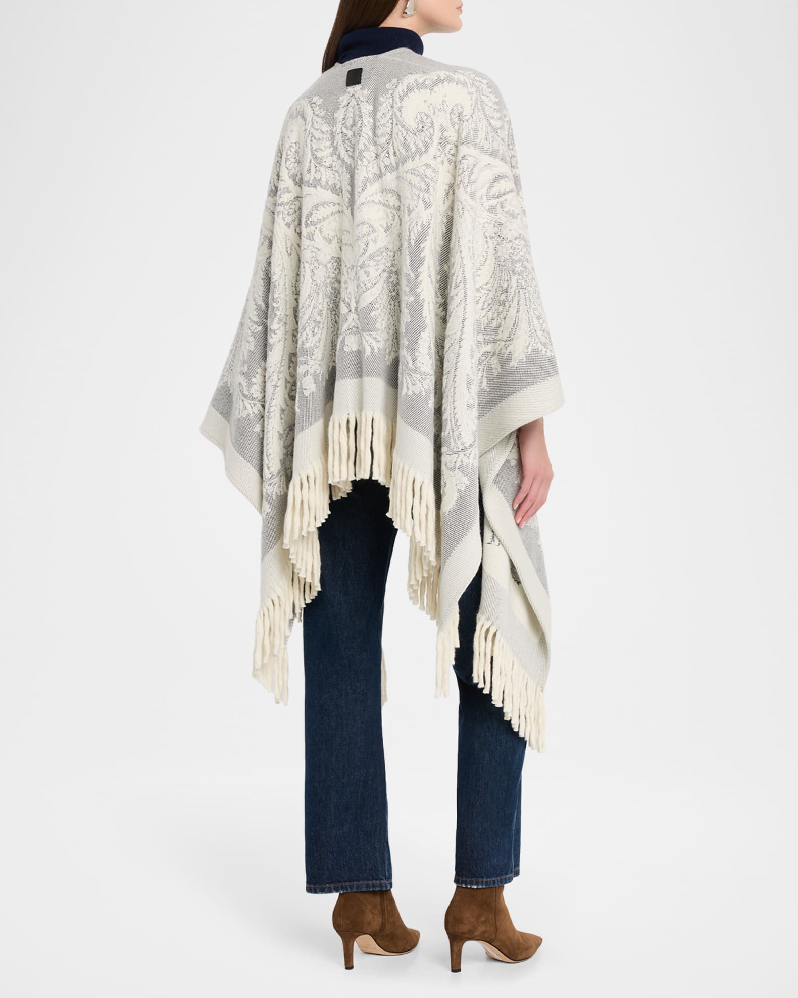 Etro Paisley Jacquard Wool Cape | Neiman Marcus