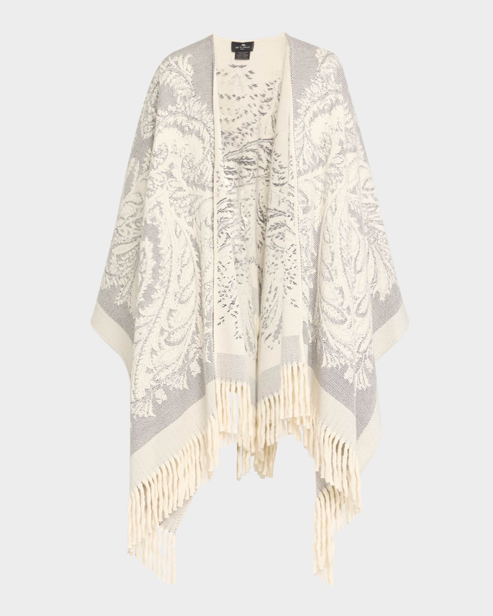 Etro Paisley Jacquard Wool Cape | Neiman Marcus