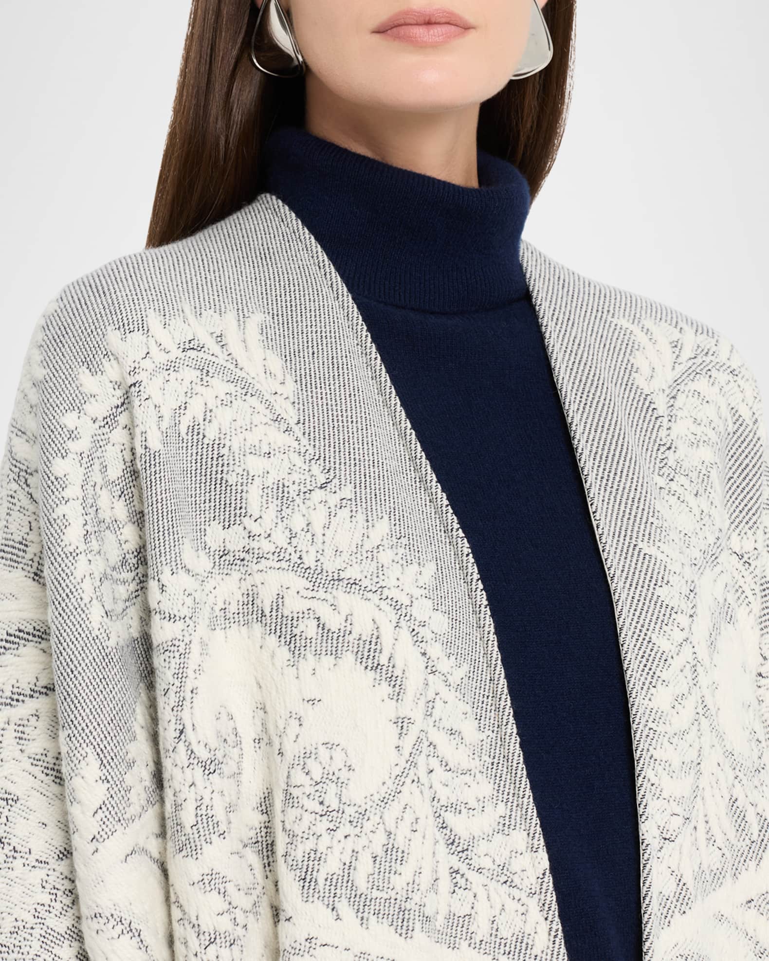 Etro Paisley Jacquard Wool Cape | Neiman Marcus
