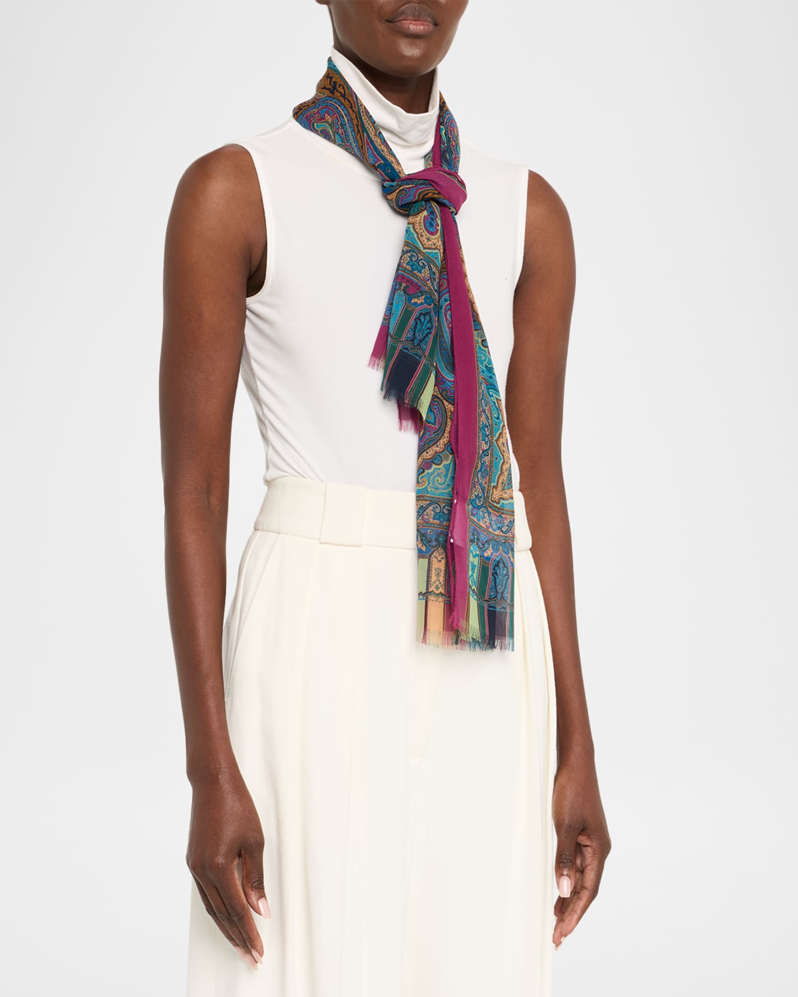 Etro Paisley Sheer Silk Scarf | Neiman Marcus