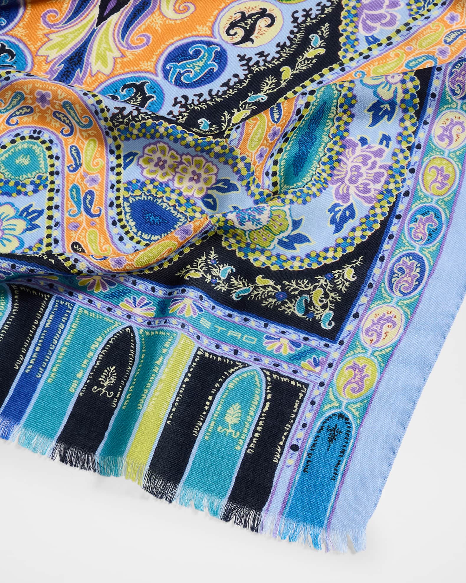 Etro Paisley Wool-Silk Scarf | Neiman Marcus
