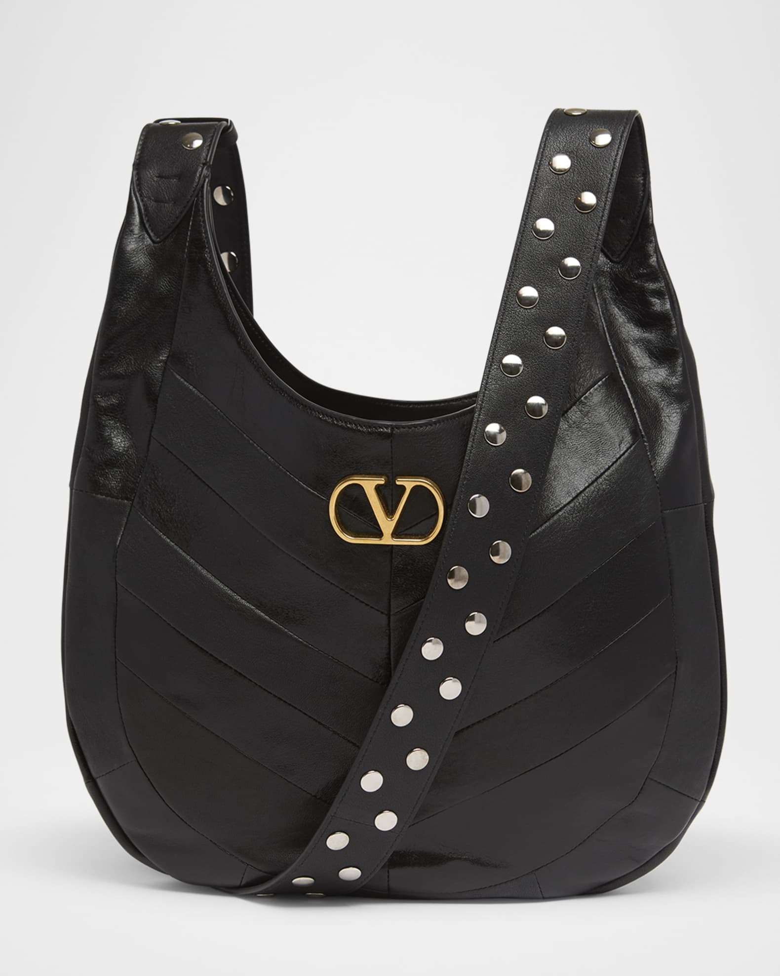 Valentino Garavani Hoboho Studded Patchwork Leather Hobo Bag Neiman