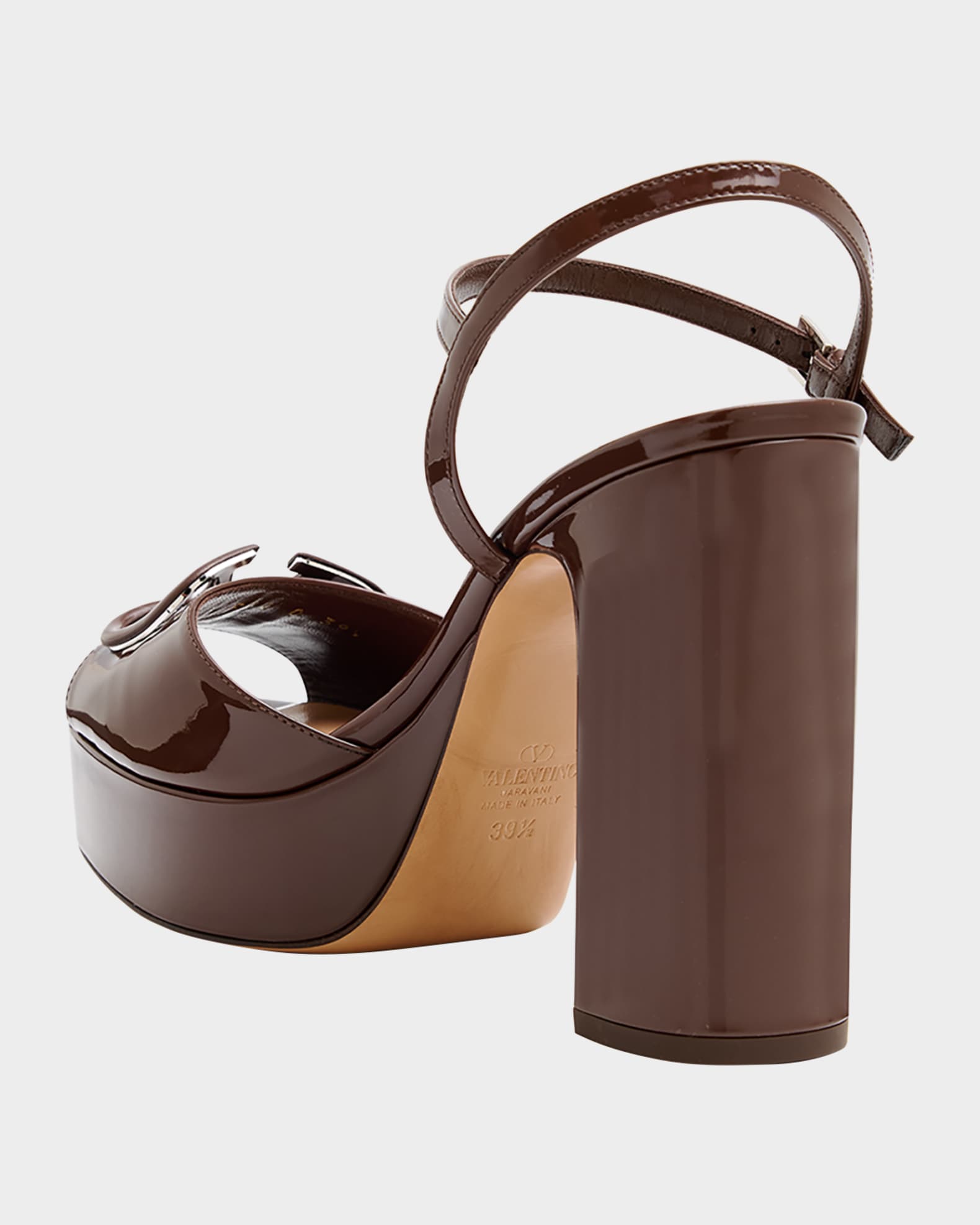 Valentino Garavani VLogo Signature Patent Leather Platform Sandals ...