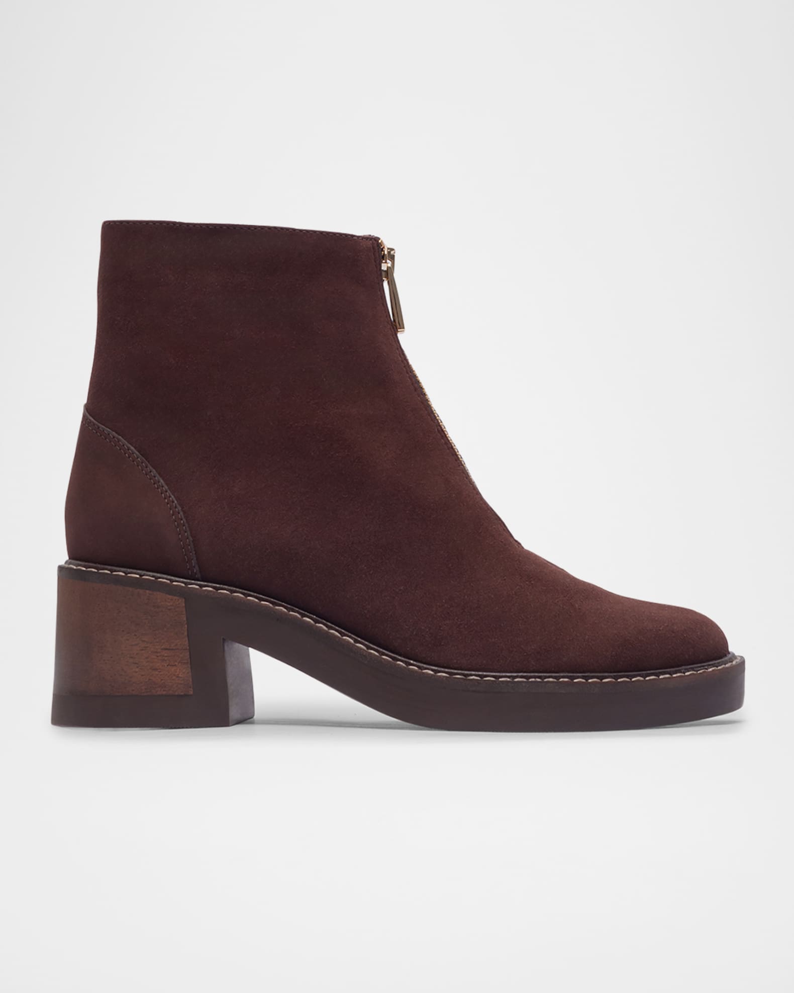 Bernardo Tess Suede Zip-Front Booties | Neiman Marcus