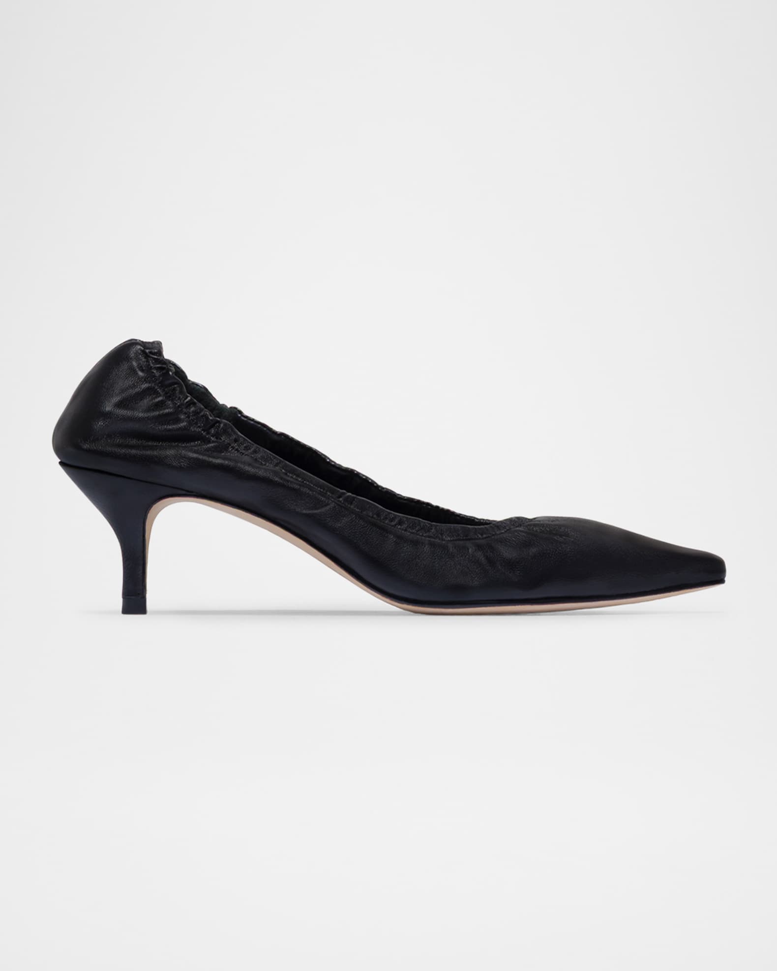 Manu Ruched Leather Snip-Toe Pumps | Neiman Marcus