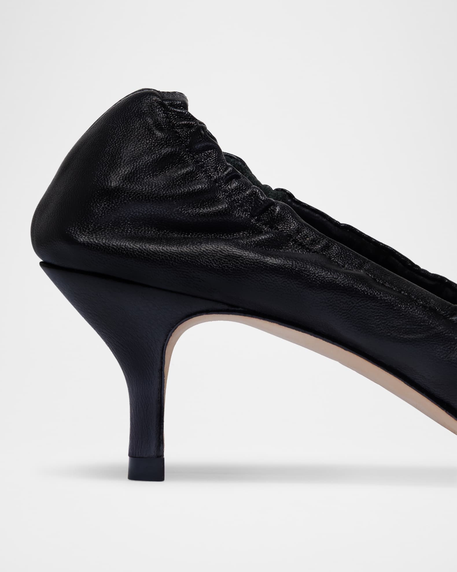 Manu Ruched Leather Snip-Toe Pumps | Neiman Marcus