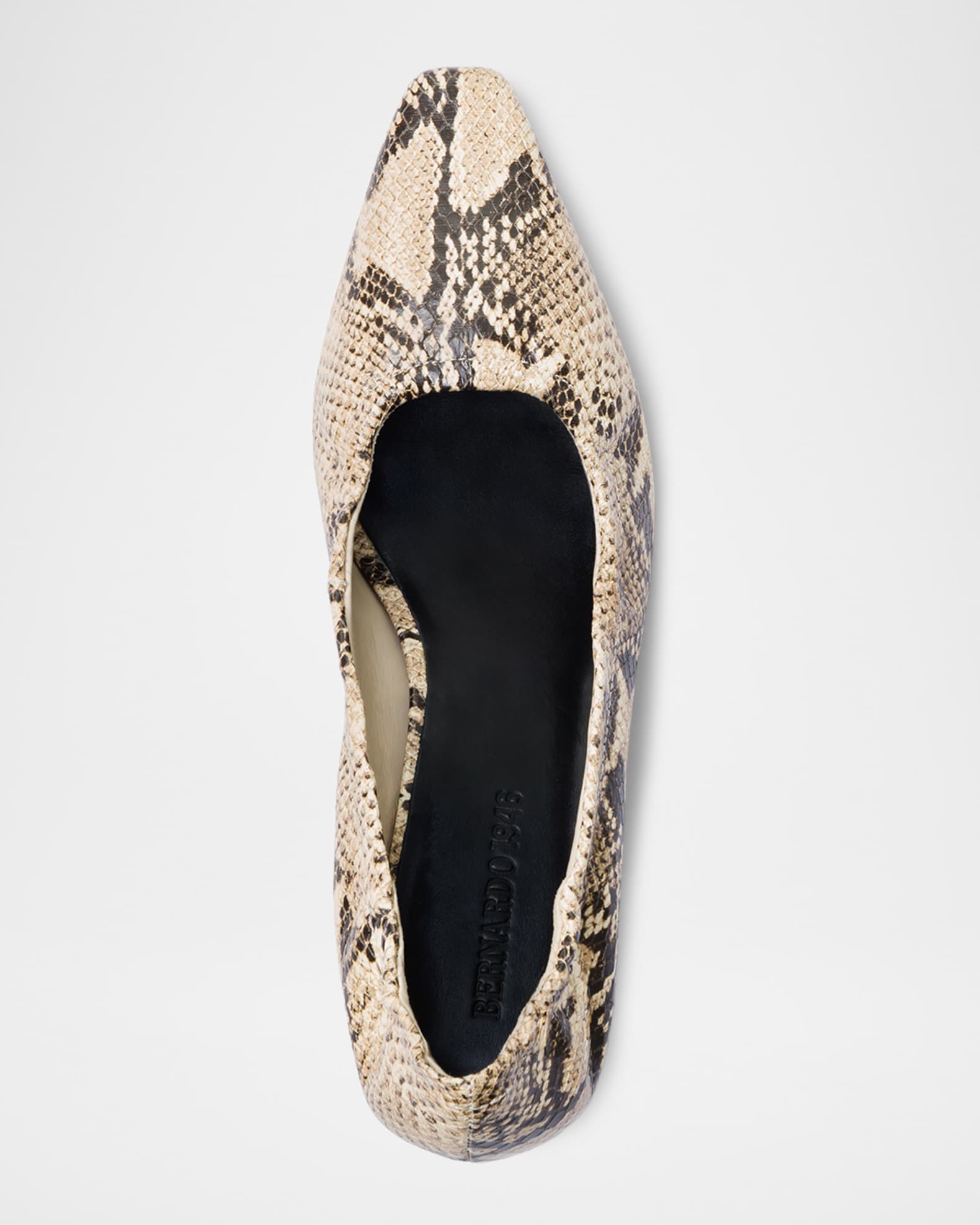 Bernardo Manu Ruched Snake-Printed Leather Snip-Toe Pumps | Neiman Marcus