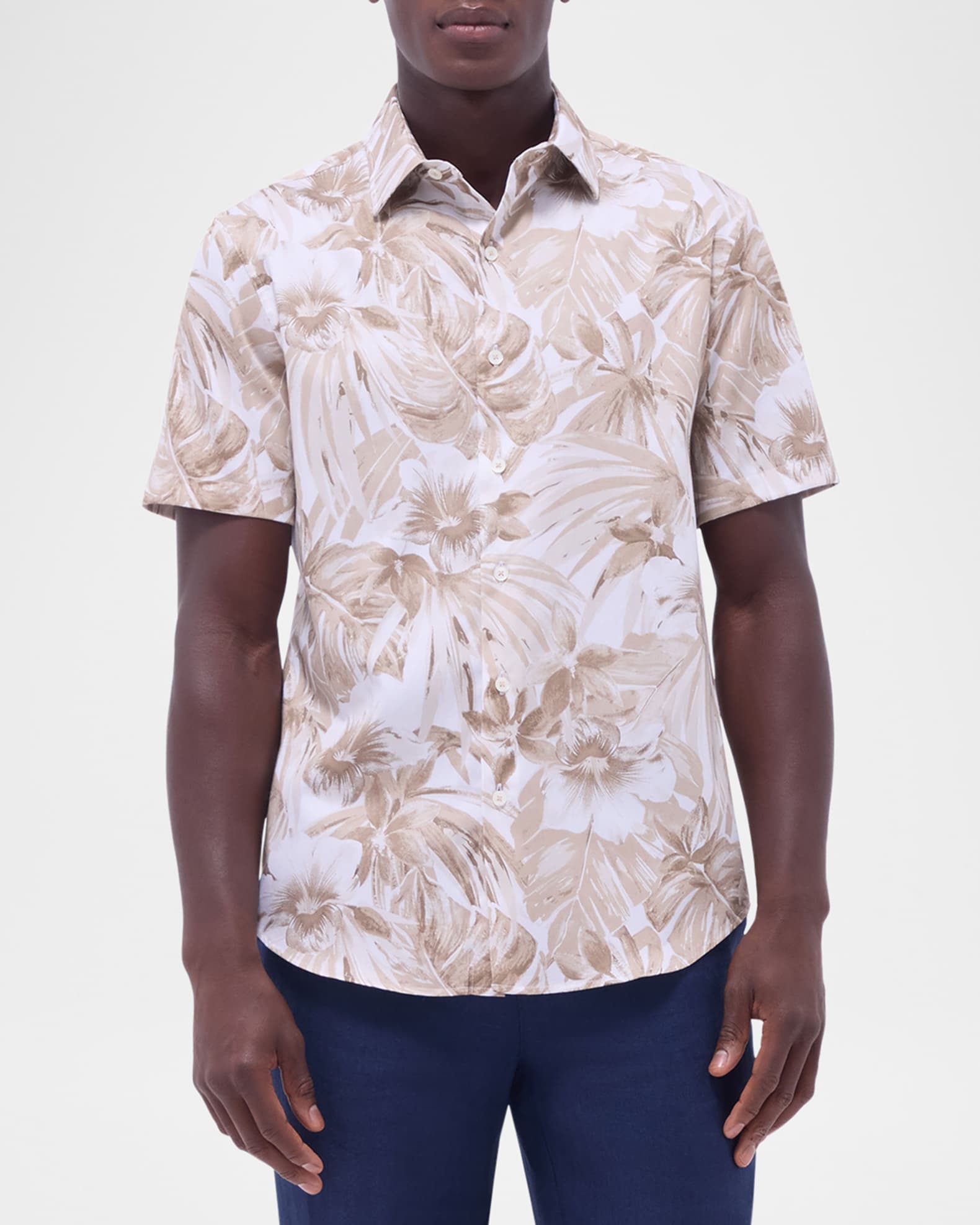 Bugatchi Men's Woven Floral Short-Sleeve Shirt | Neiman Marcus