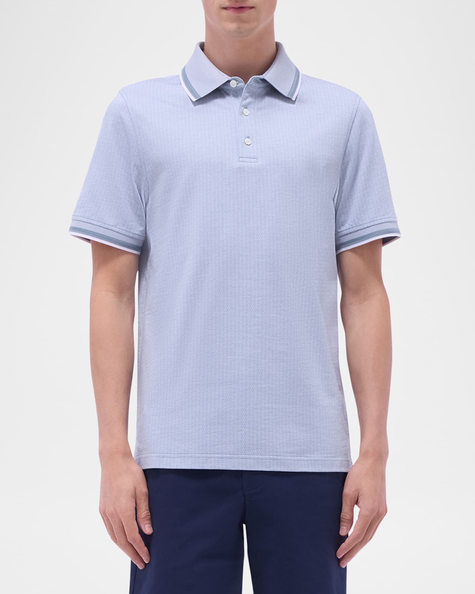 Bugatchi Men's Cotton Micro-Print Polo Shirt | Neiman Marcus
