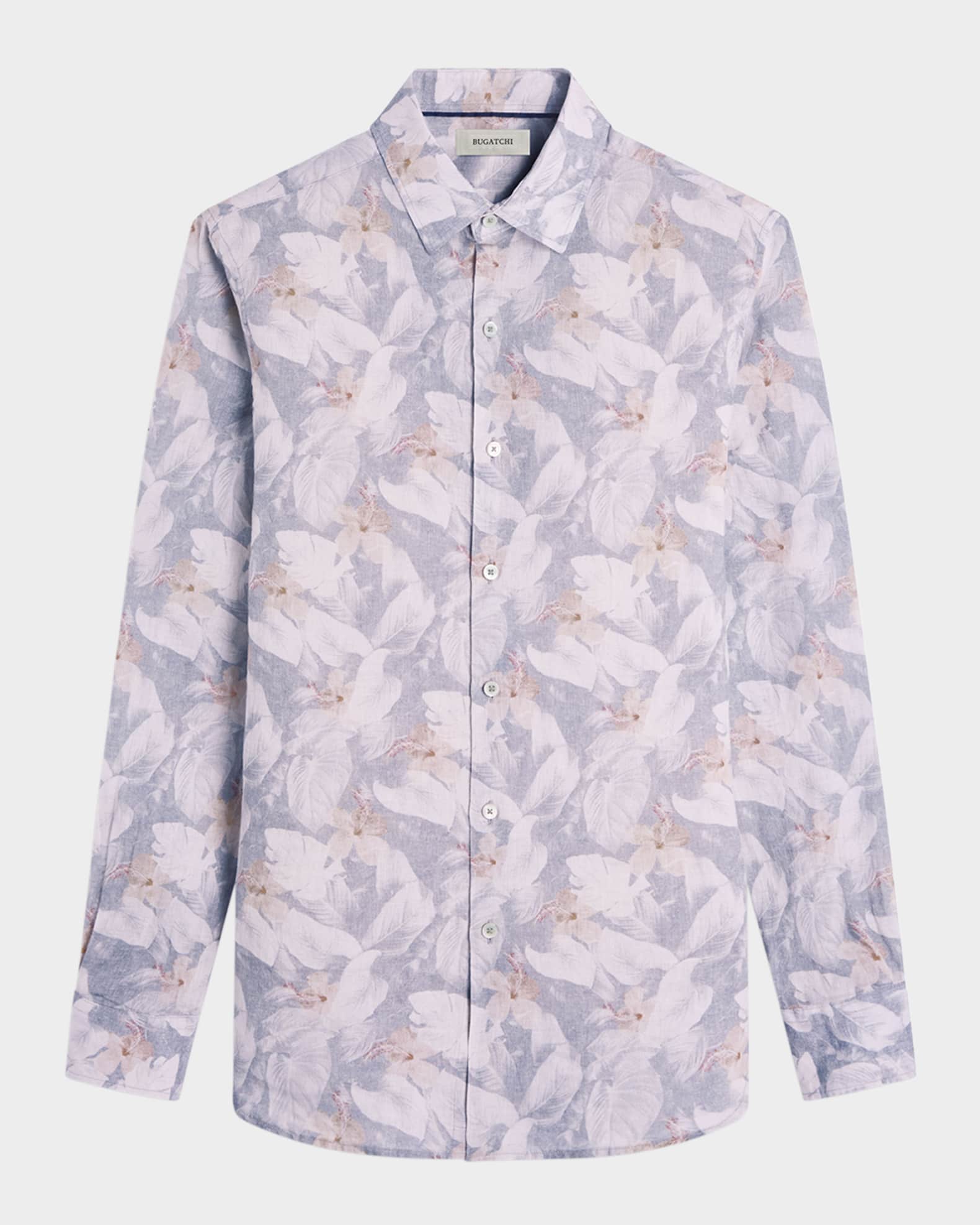 Bugatchi Men's Julien Linen Floral Sport Shirt | Neiman Marcus