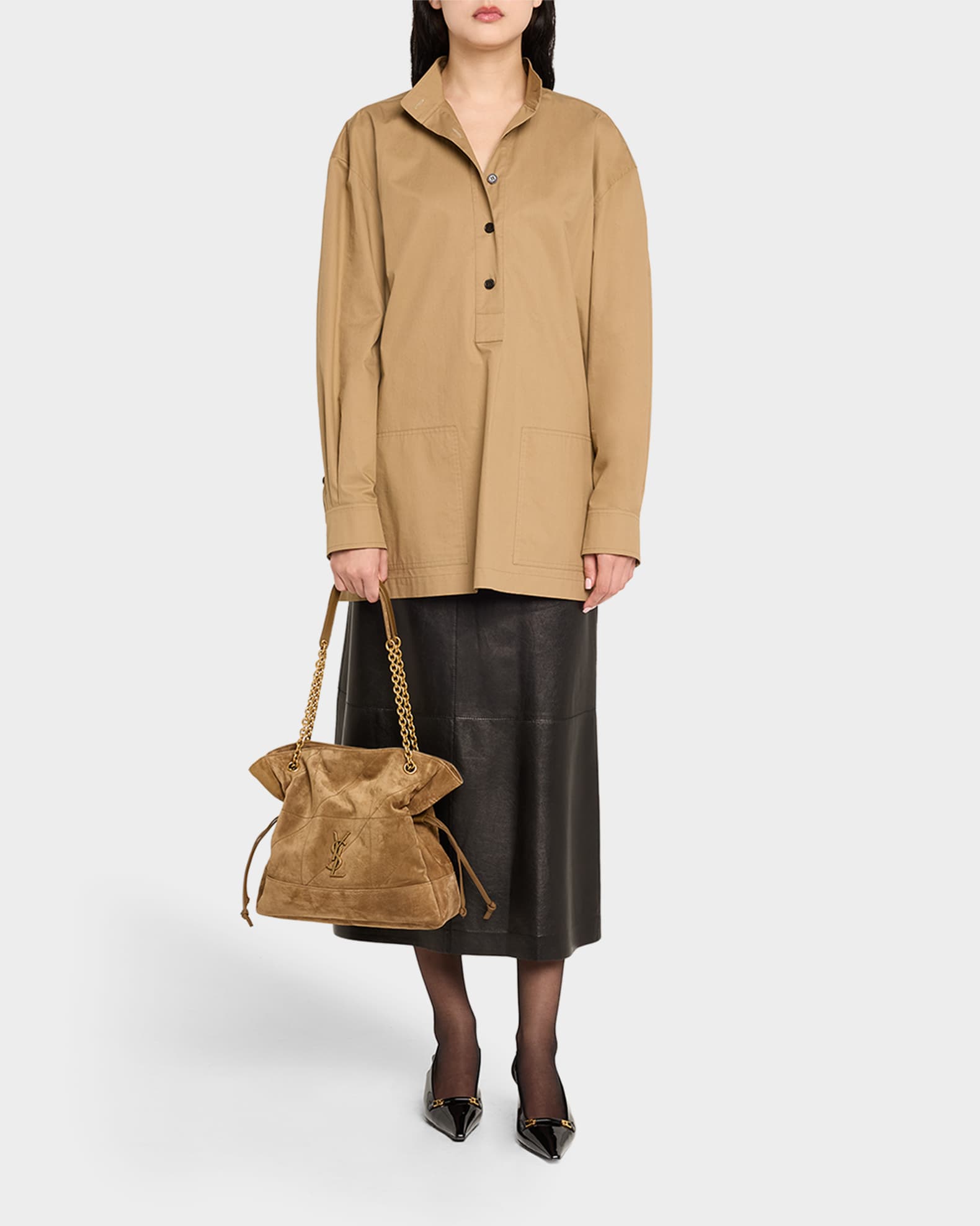 Saint Laurent Jamie 4.3 Medium YSL Tote Bag in Suede | Neiman Marcus