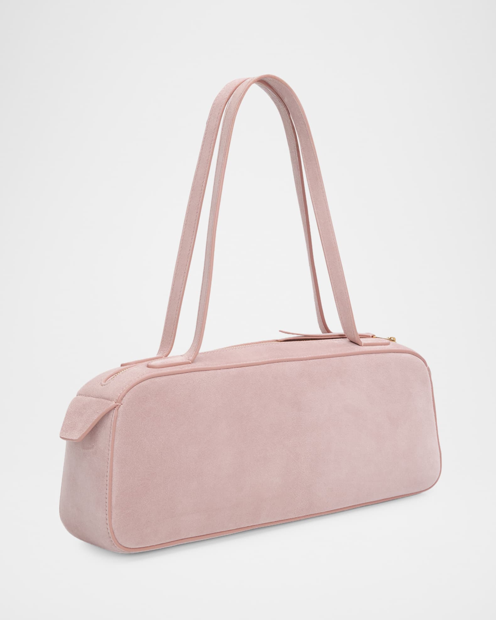 Khaite Simona Zip Suede Shoulder Bag | Neiman Marcus