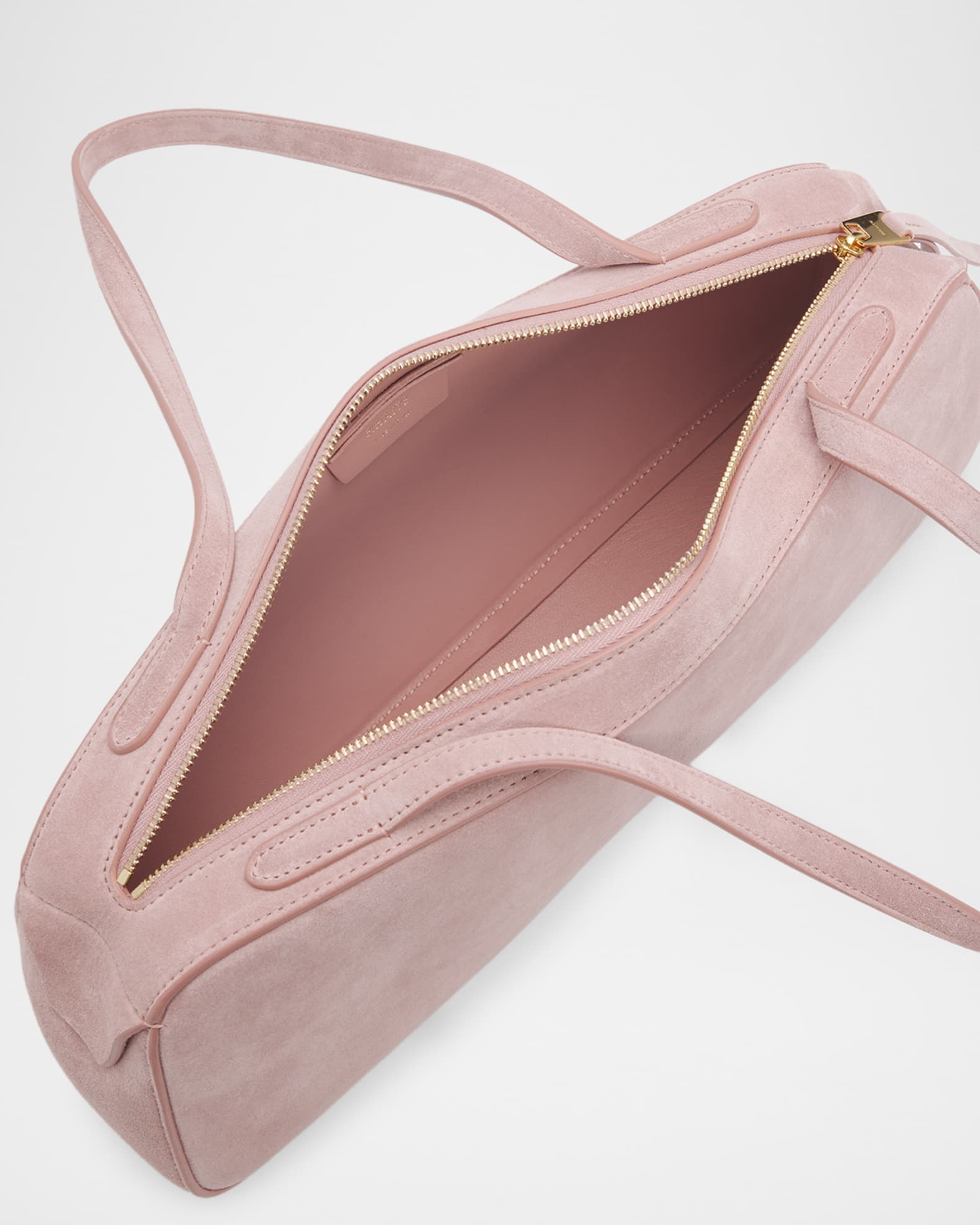 Khaite Simona Zip Suede Shoulder Bag | Neiman Marcus