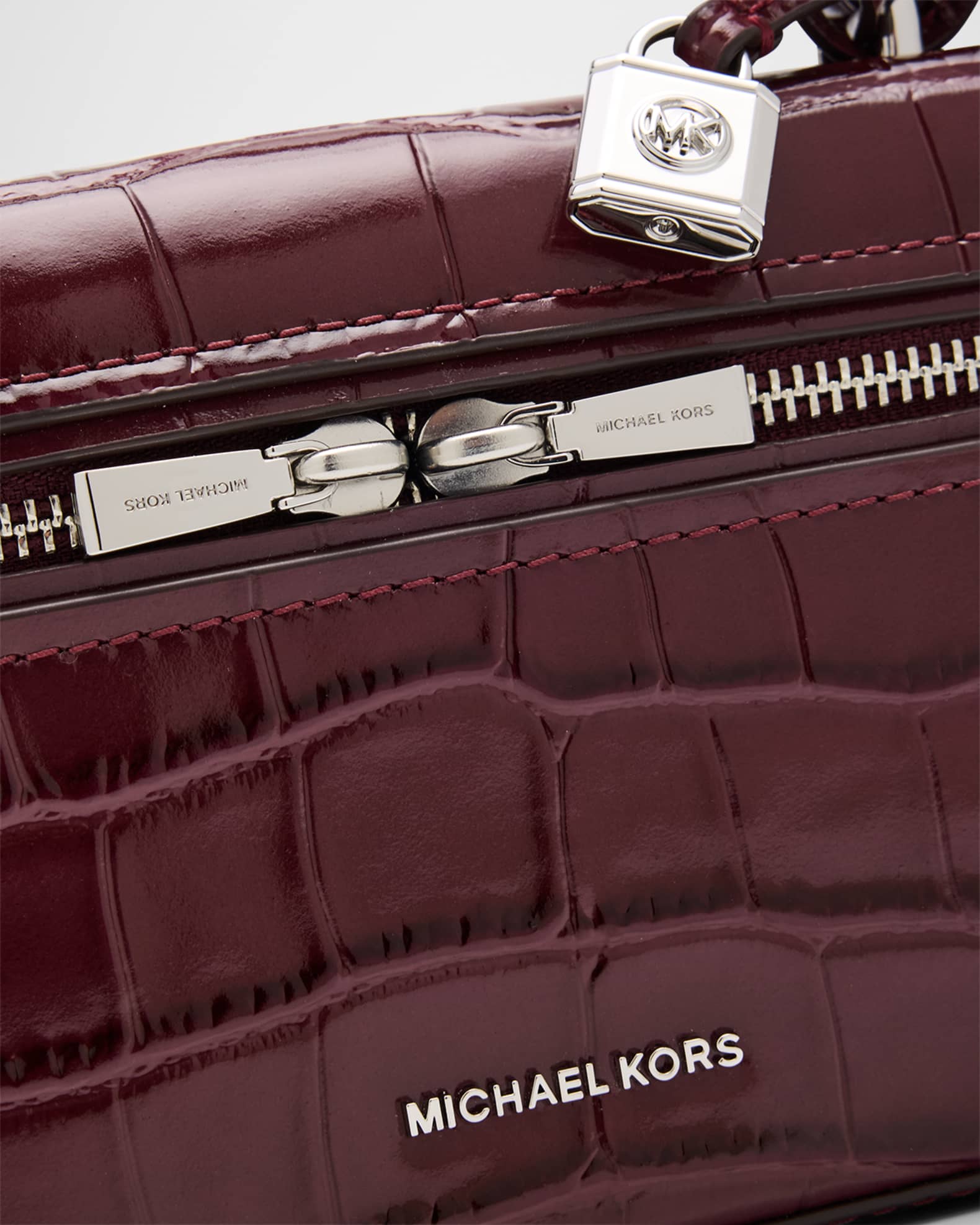 MICHAEL Michael Kors Jana XS Croc-Embossed Leather Crossbody Bag | Neiman Marcus