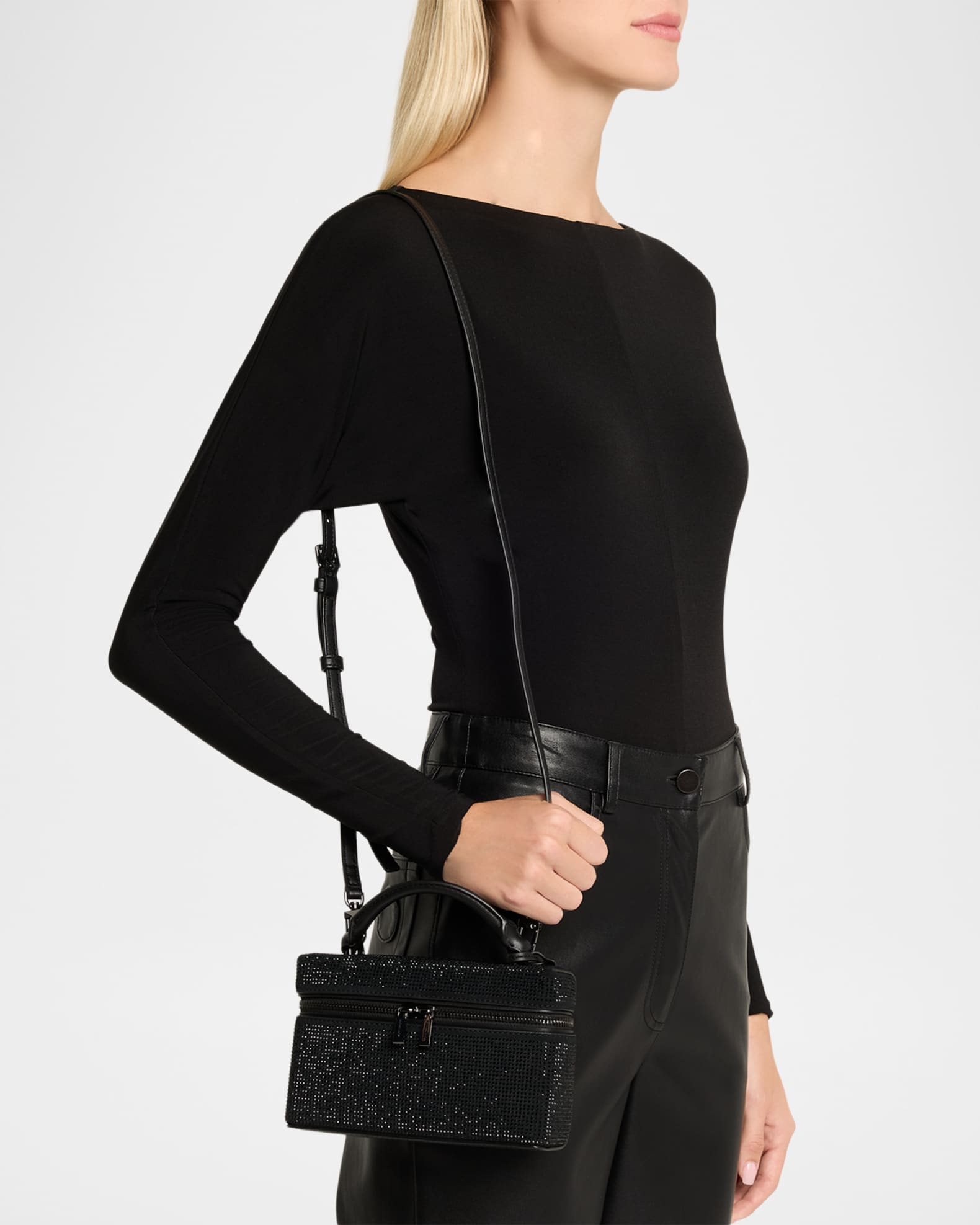 MICHAEL Michael Kors Jana XS Rhinestone Suede Crossbody Bag | Neiman Marcus