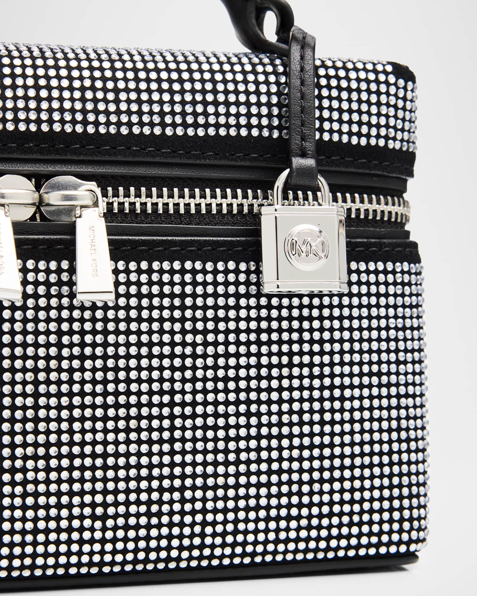 MICHAEL Michael Kors Jana XS Crystal-Studded Leather Crossbody Bag | Neiman Marcus