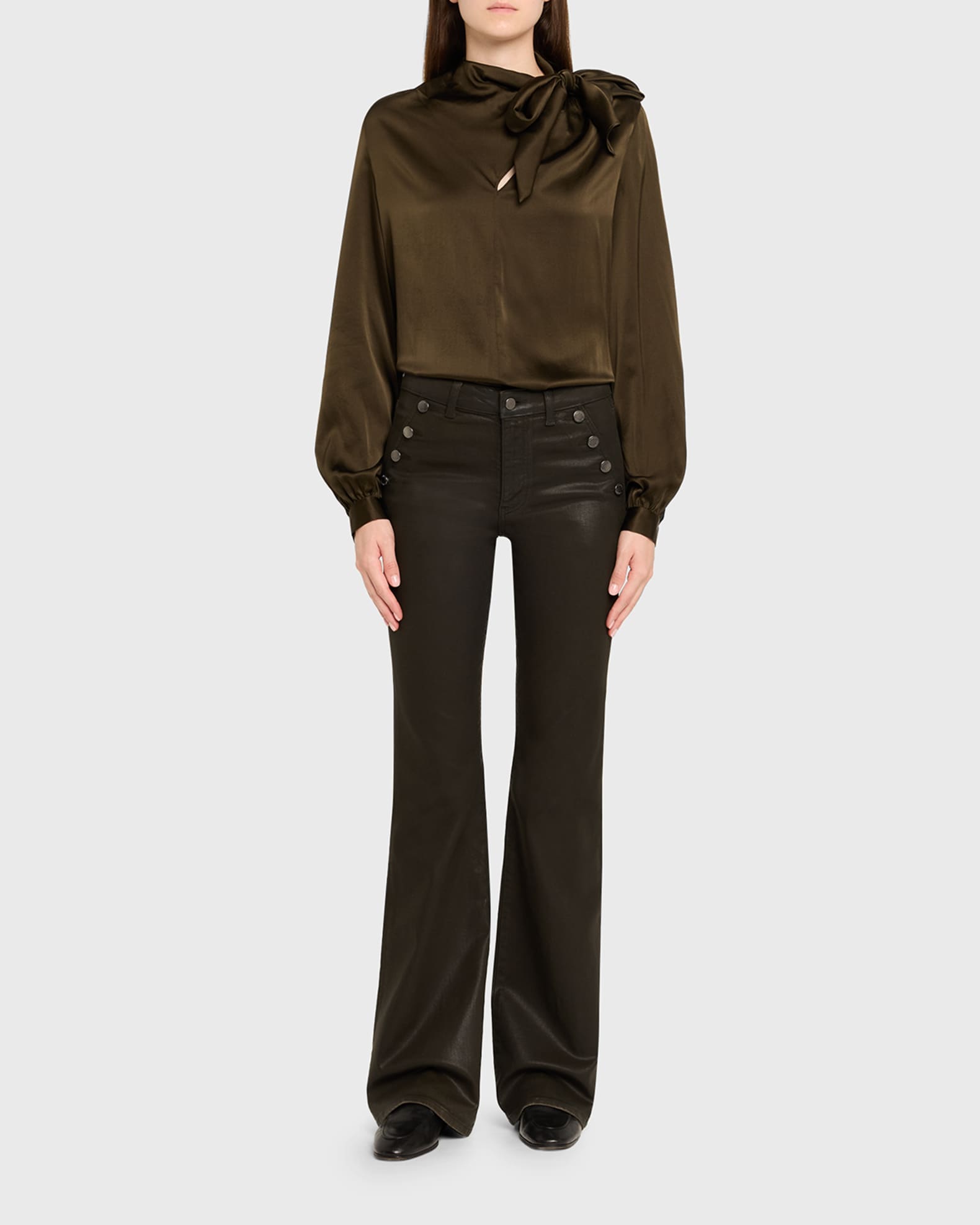 Ramy Brook Harry Tie-Neck Silk Blouse | Neiman Marcus
