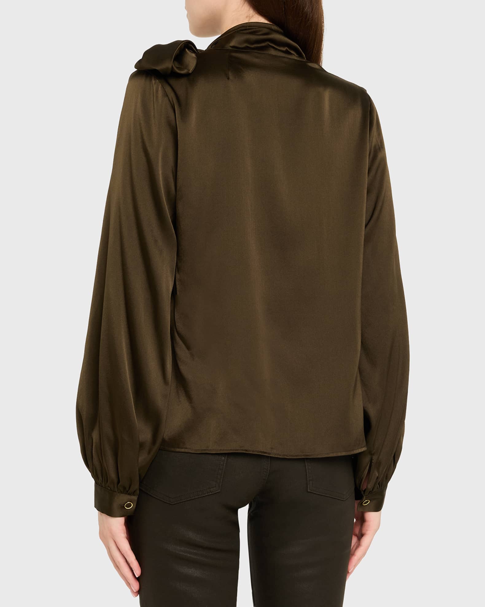 Ramy Brook Harry Tie-Neck Silk Blouse | Neiman Marcus