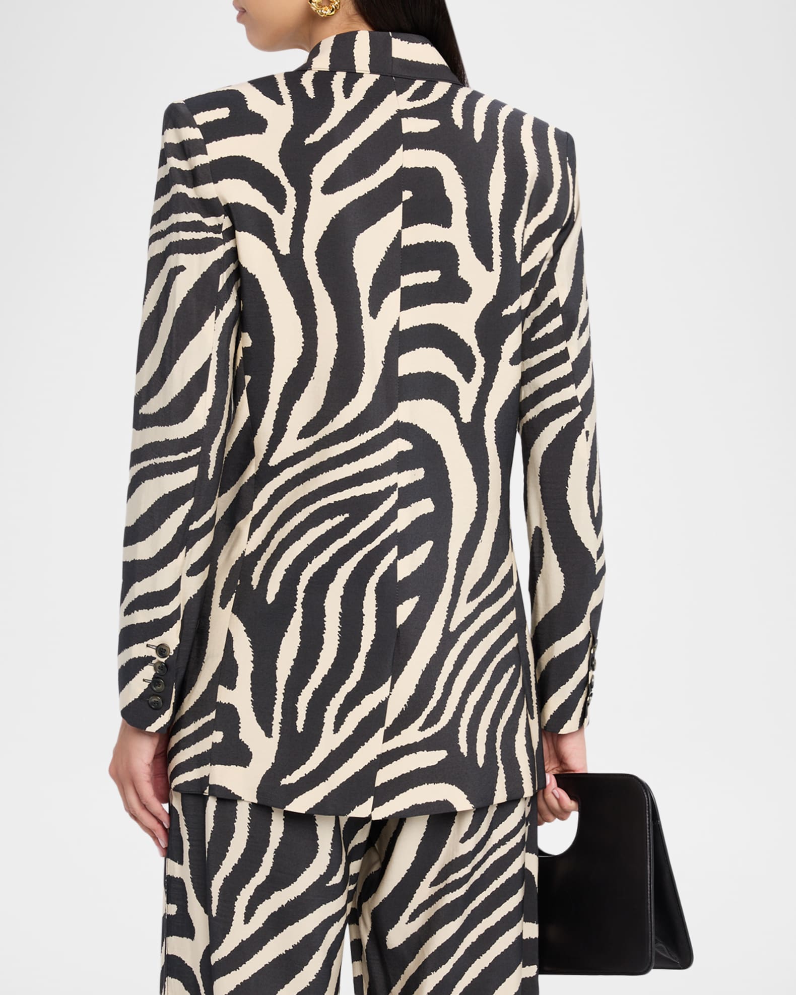 Smythe Zebra Shawl Collar Oversized Blazer | Neiman Marcus