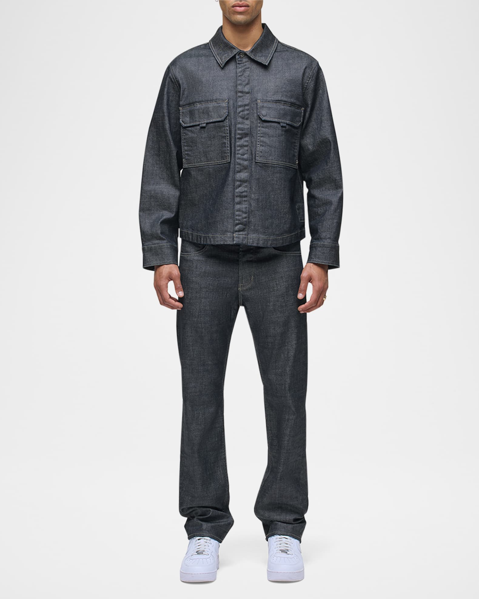 Hudson Men's Wes Classic Straight Jeans in Gray | Neiman Marcus