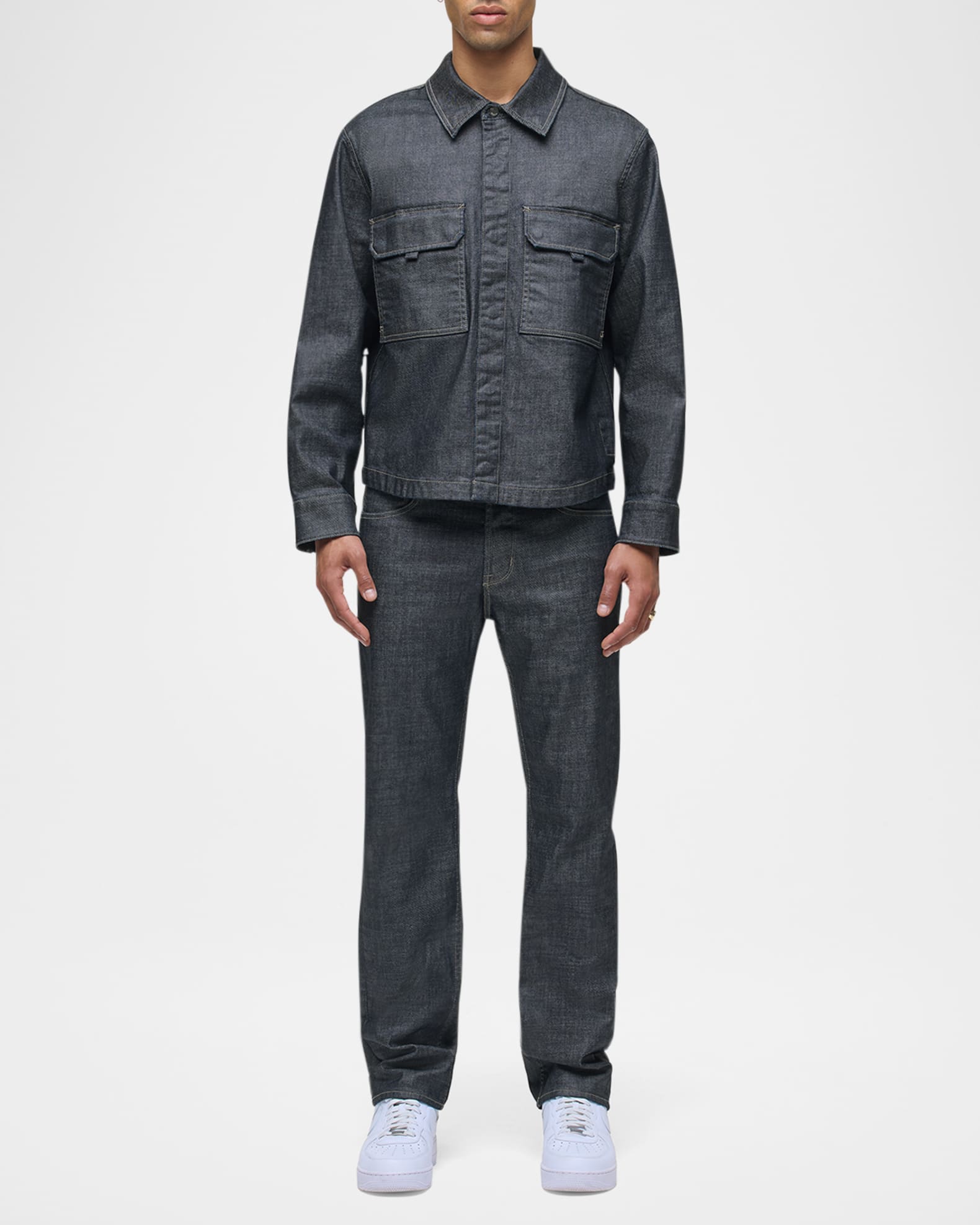 Hudson Men's Denim Flap Pocket Shirt Jacket | Neiman Marcus