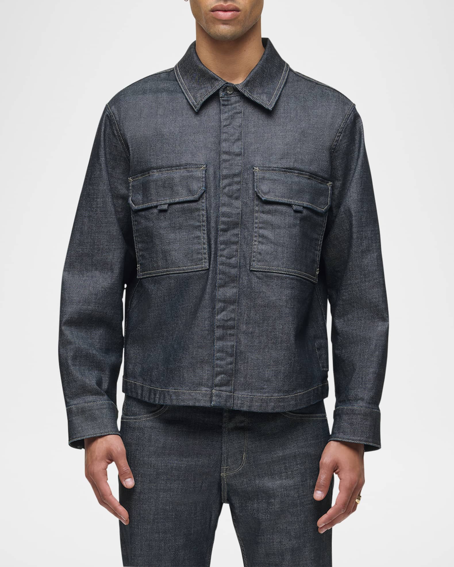Hudson Men's Denim Flap Pocket Shirt Jacket | Neiman Marcus
