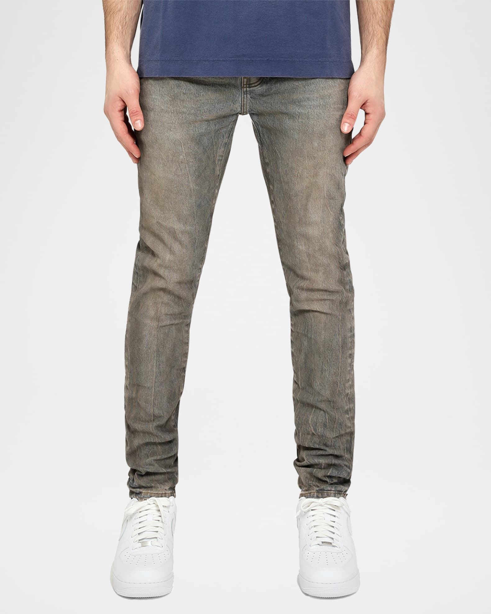 PURPLE Men's Skinny Monterrico Mud Jeans | Neiman Marcus