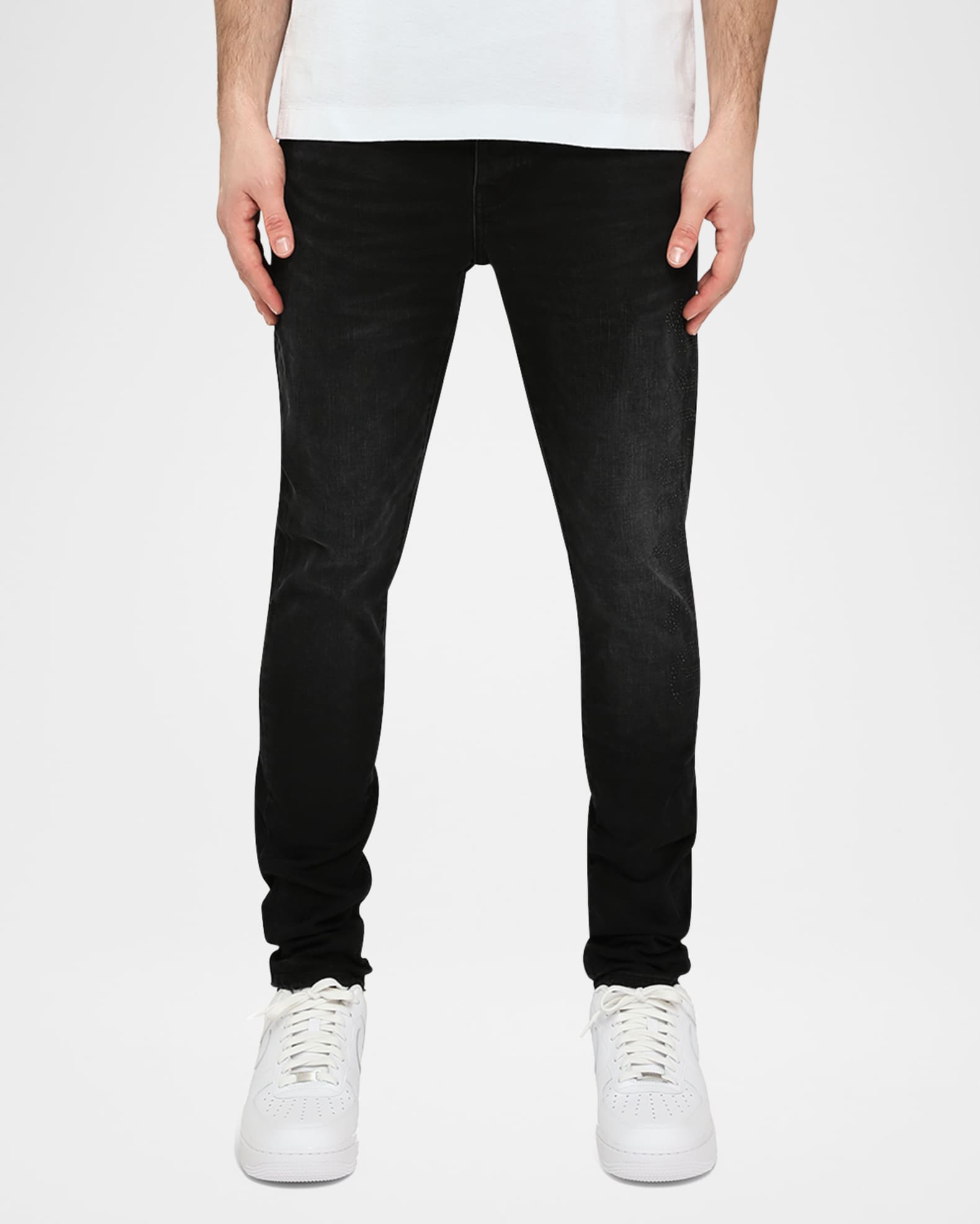 PURPLE Men's Skinny Hotfix Logo Jeans | Neiman Marcus