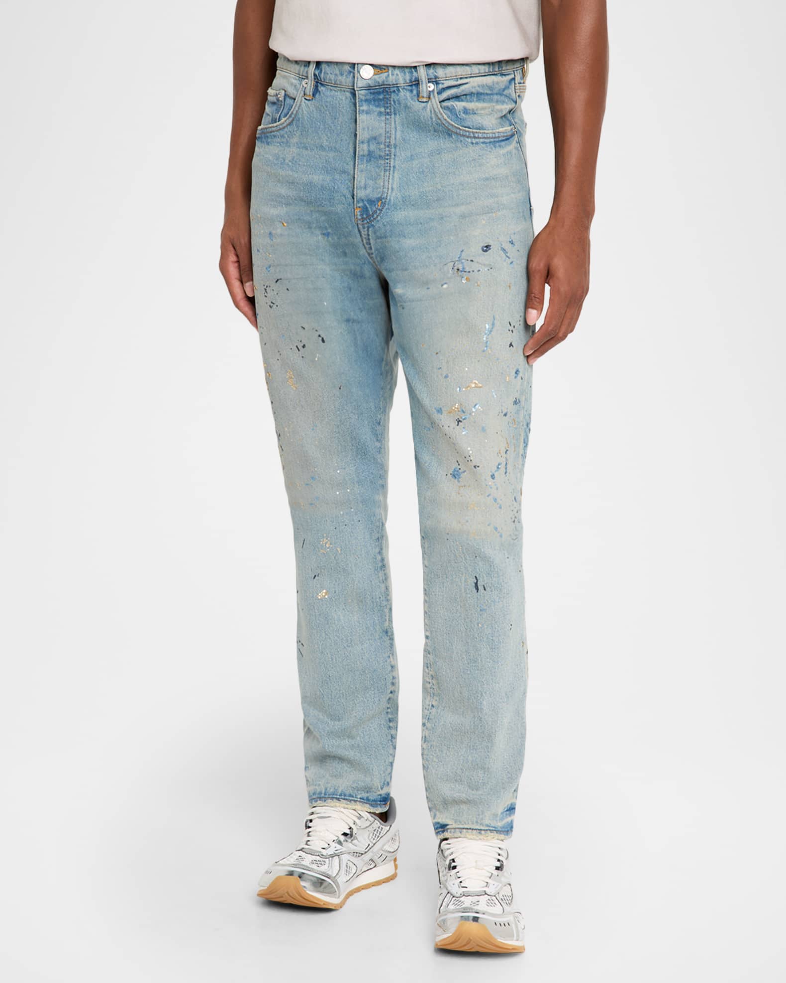 PURPLE Men's P005 Sequin Splatter Paint Jeans | Neiman Marcus