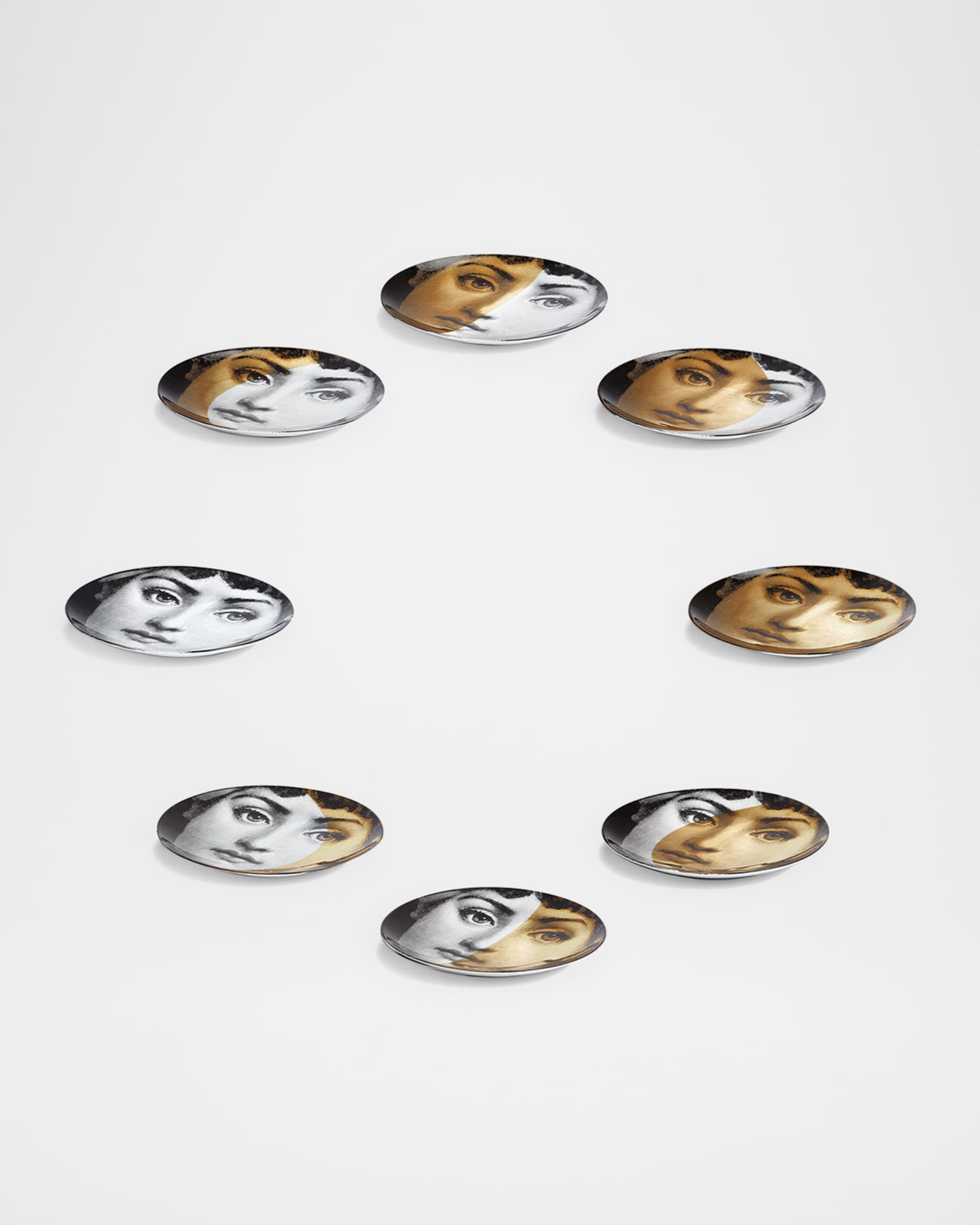 Fornasetti Set of 8 Moon Phase Plates | Neiman Marcus