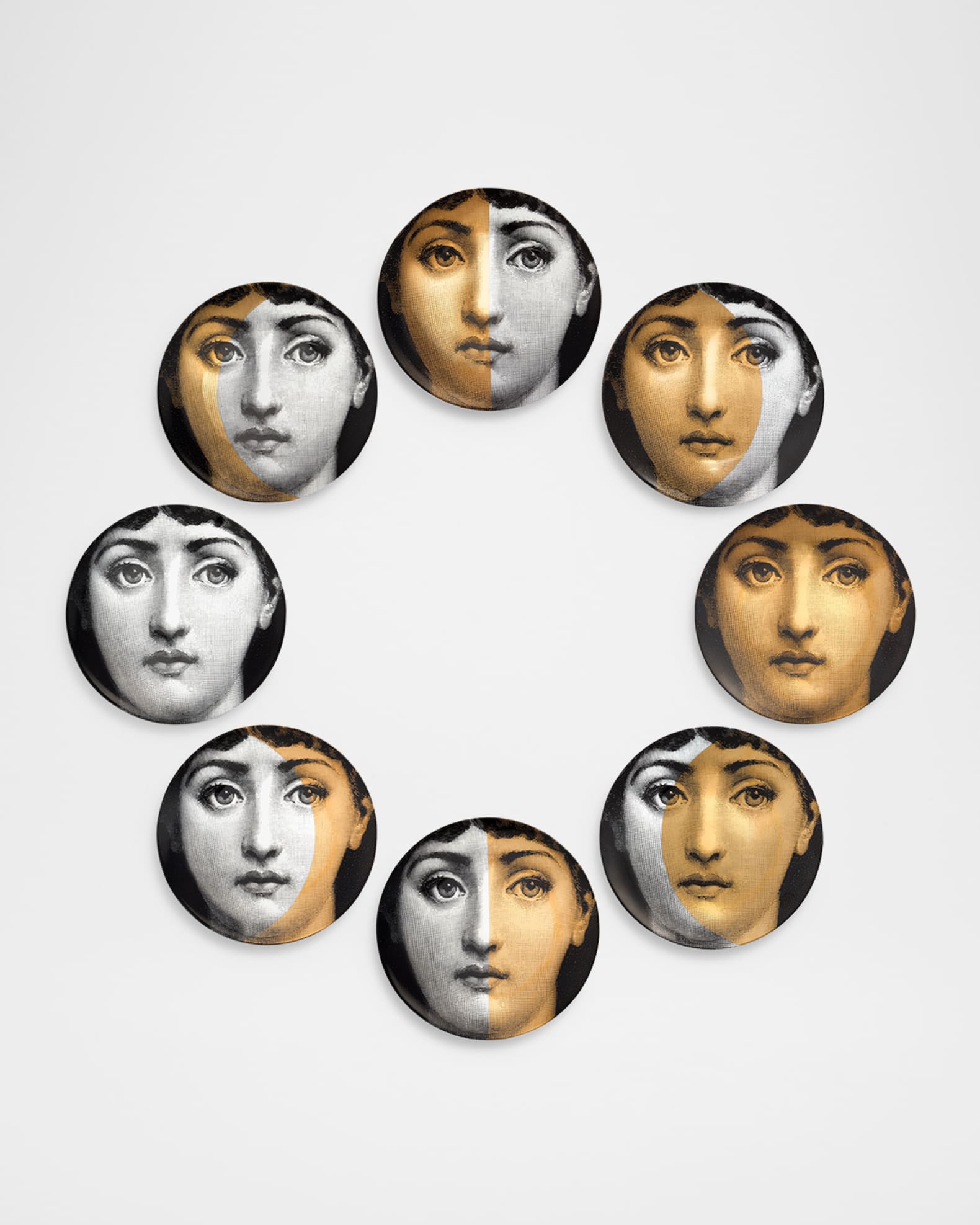 Fornasetti Set of 8 Moon Phase Plates | Neiman Marcus