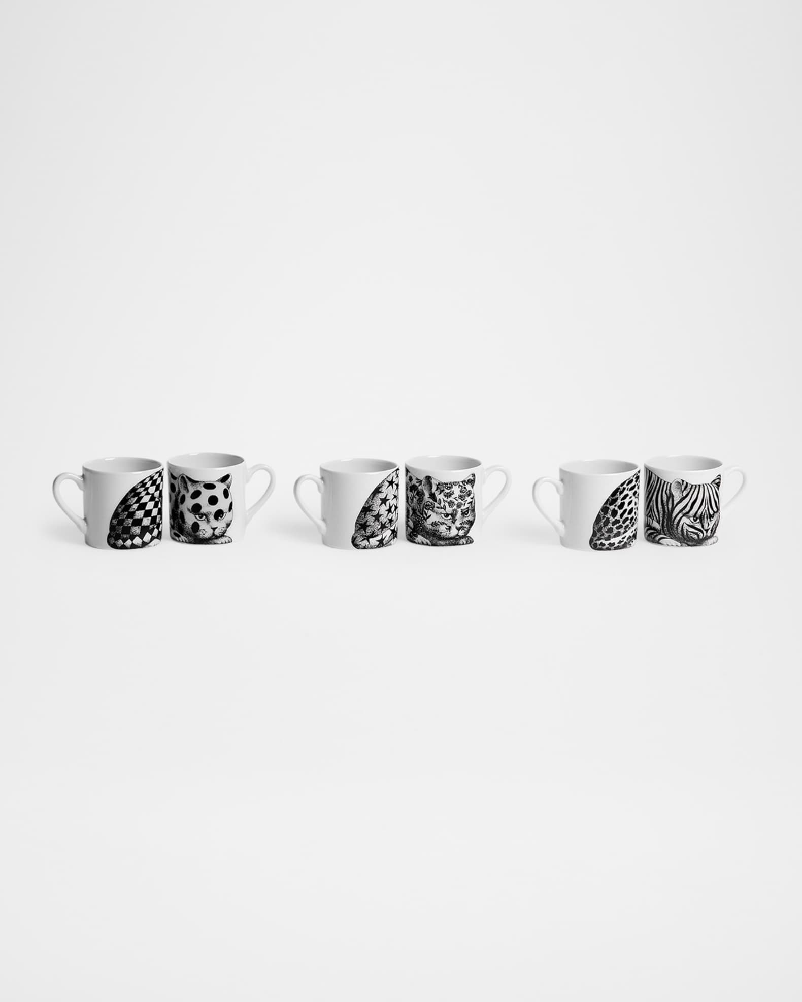 Fornasetti High Fidelity Coffee Cups, Set of 6 | Neiman Marcus