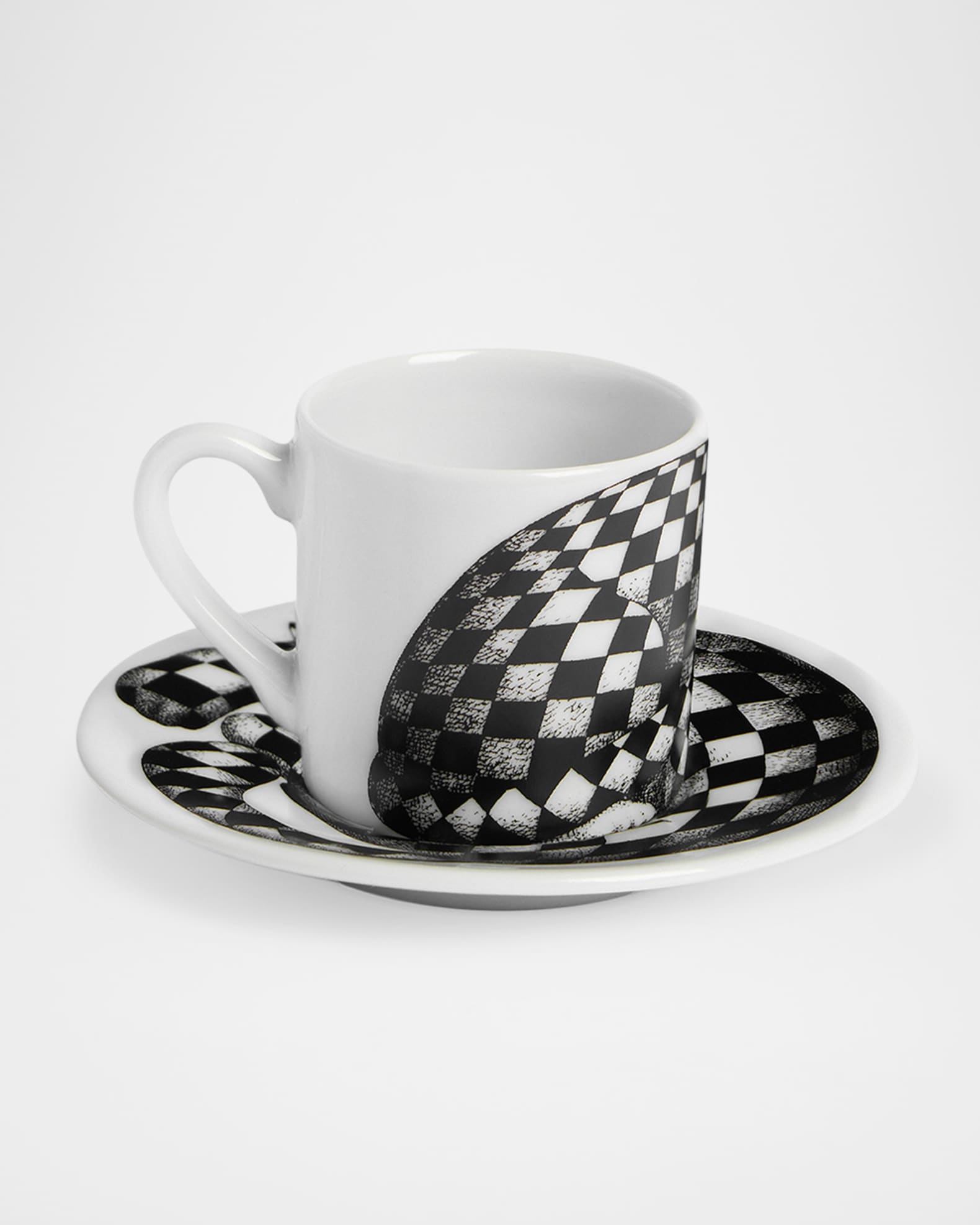 Fornasetti High Fidelity Checkered Coffee Mug | Neiman Marcus