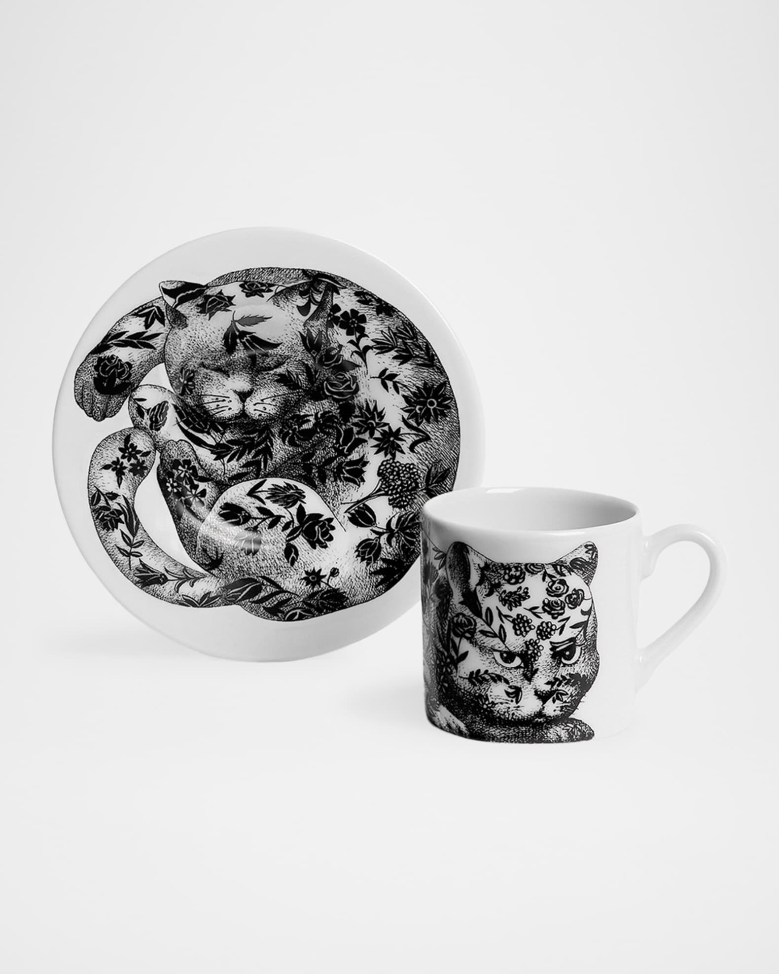 Fornasetti High Fidelity Fiorata Coffee Cup | Neiman Marcus