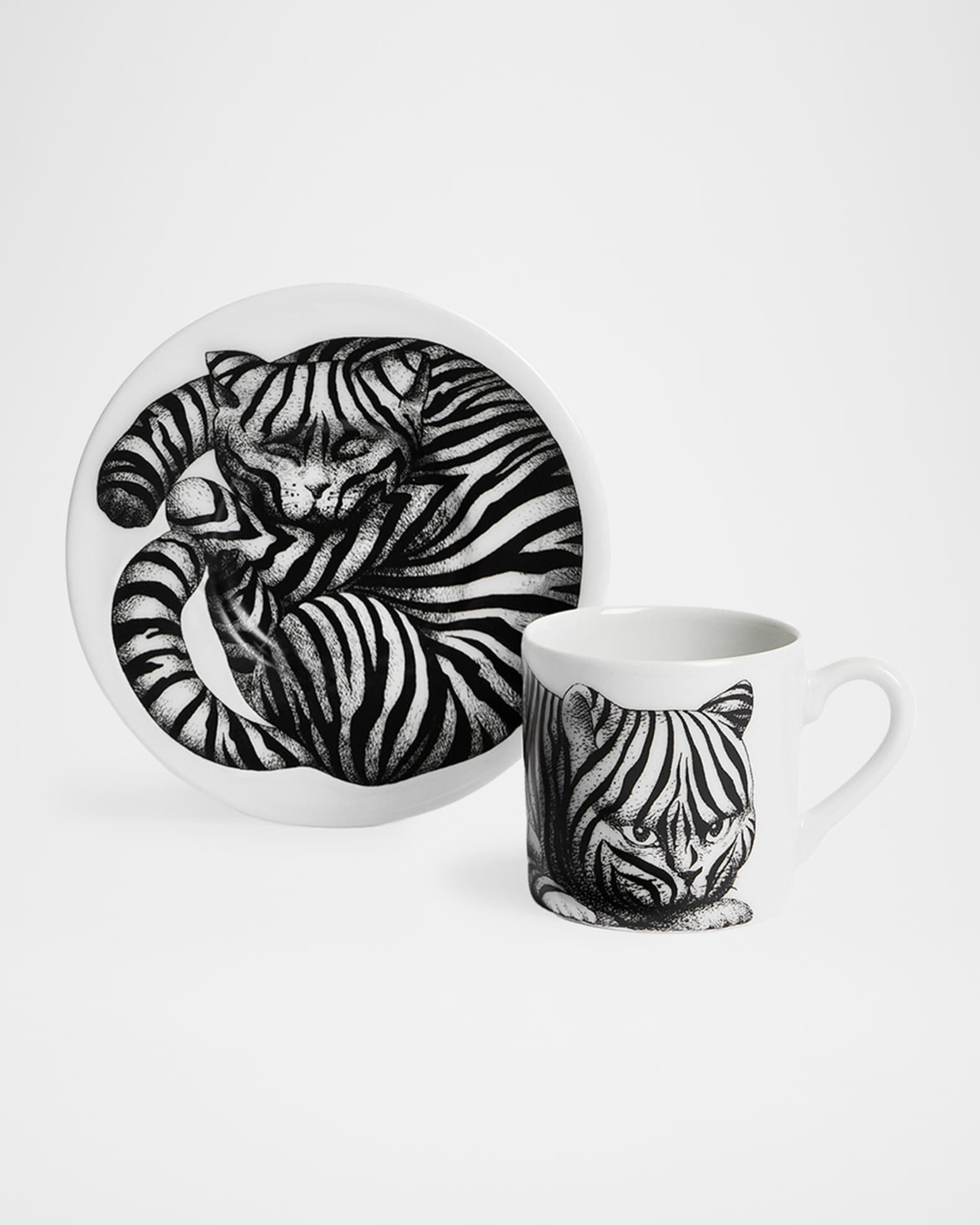 Fornasetti High Fidelity Tiger Print Coffee Mug | Neiman Marcus