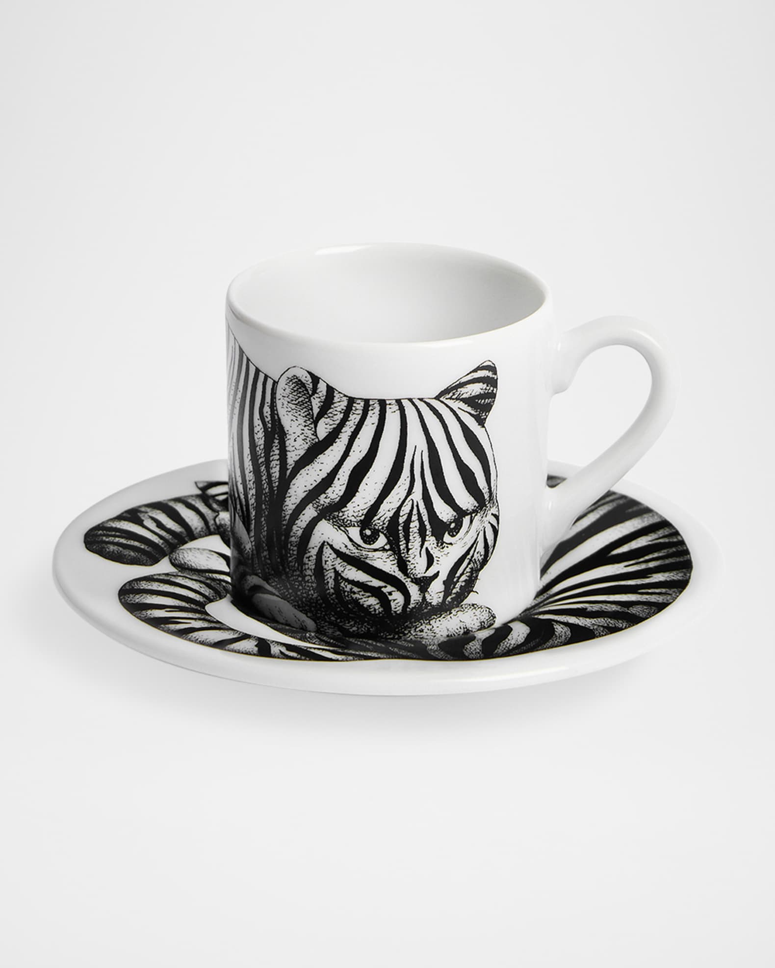 Fornasetti High Fidelity Tiger Print Coffee Mug | Neiman Marcus