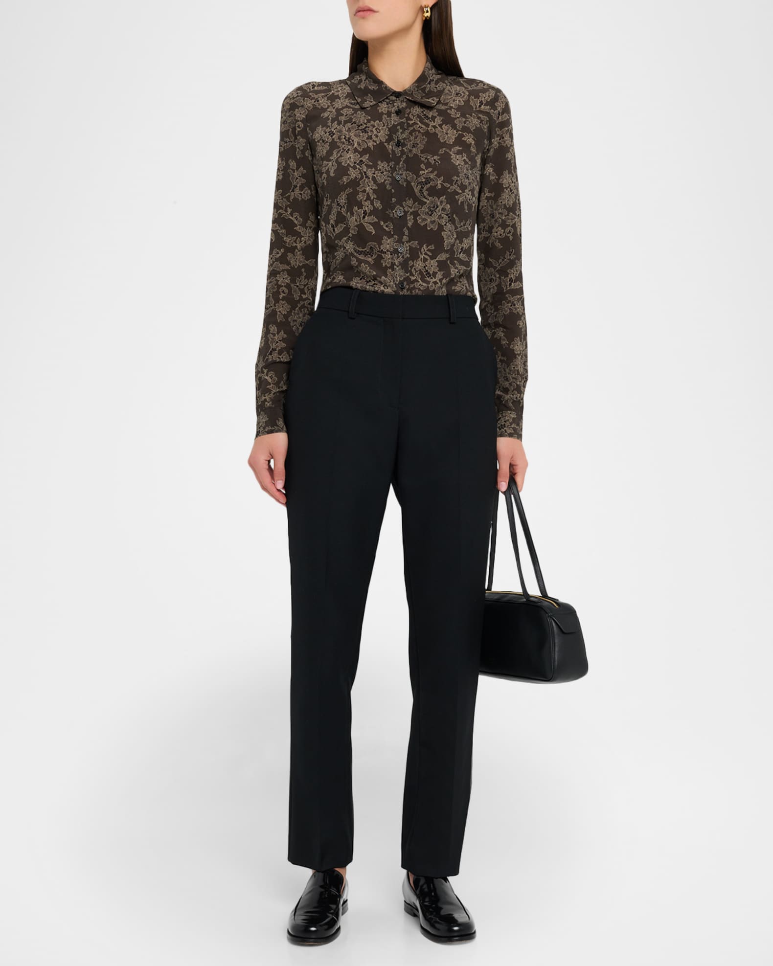 PAIGE Desano Lace Button-Front Shirt | Neiman Marcus