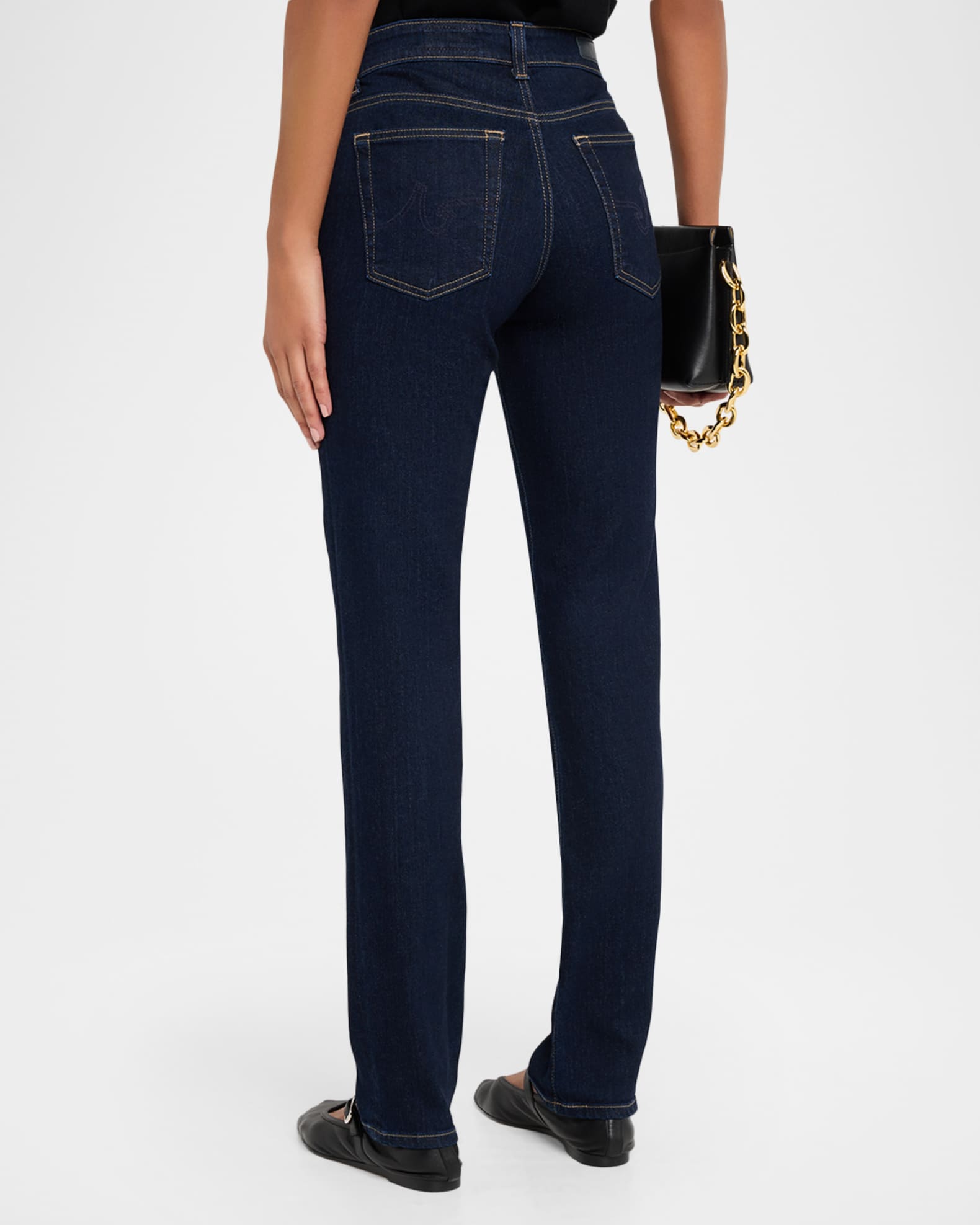 AG Jeans Sandra Low-Rise Slim Straight Jeans | Neiman Marcus