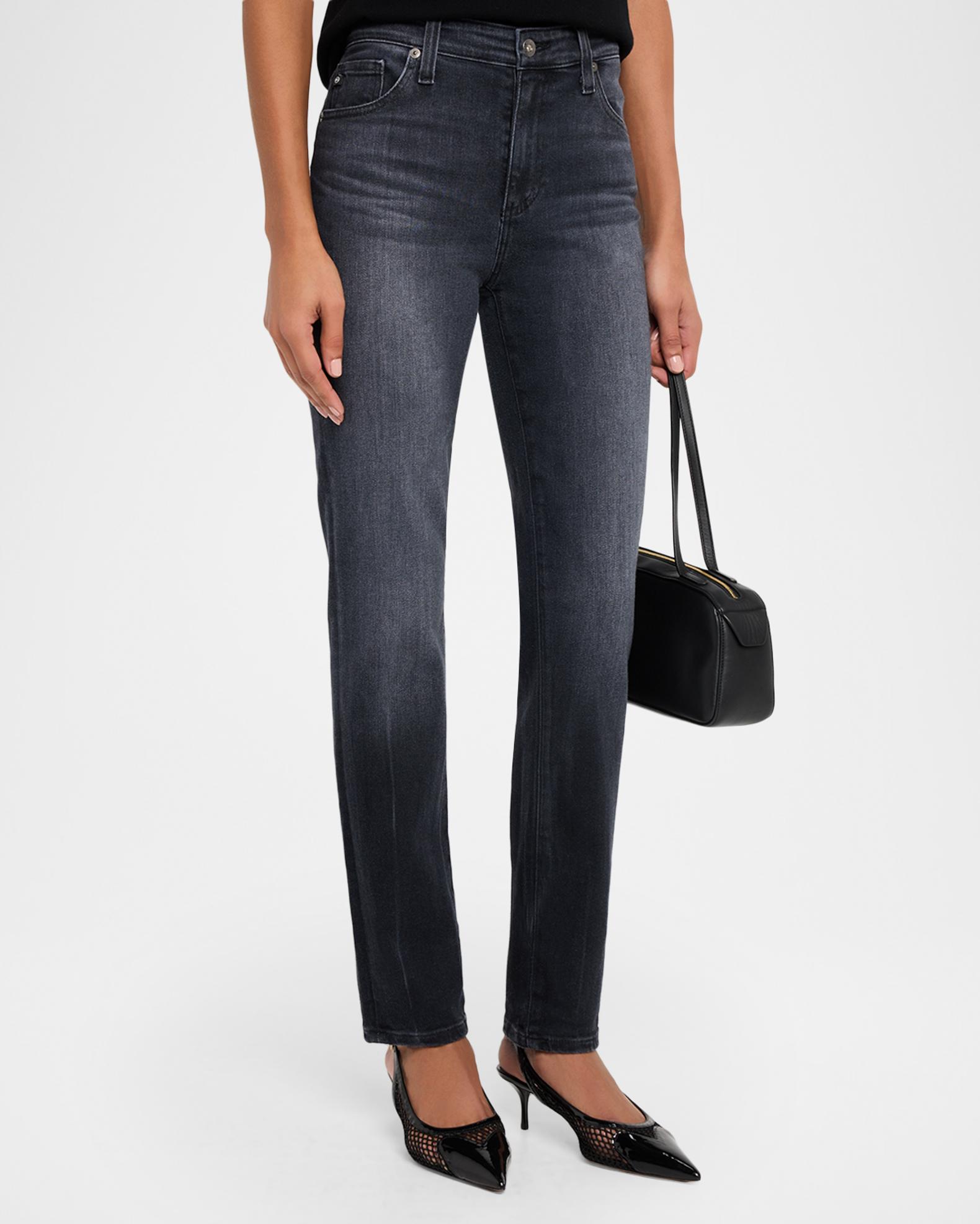 AG Jeans Mari Mid-Rise Slim Straight Jeans | Neiman Marcus