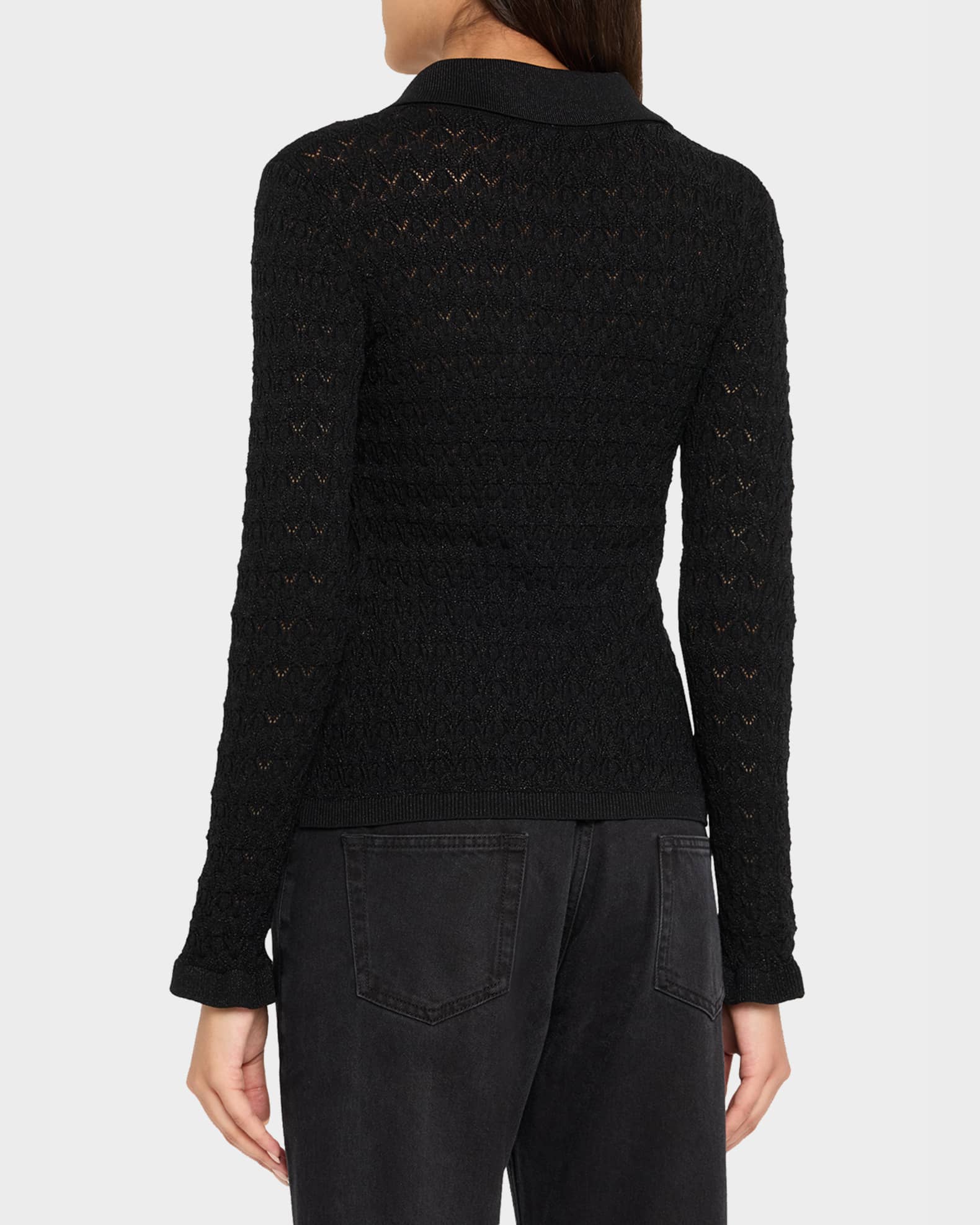 Sea Ruby Long-Sleeve Pointelle Knit Cardigan | Neiman Marcus